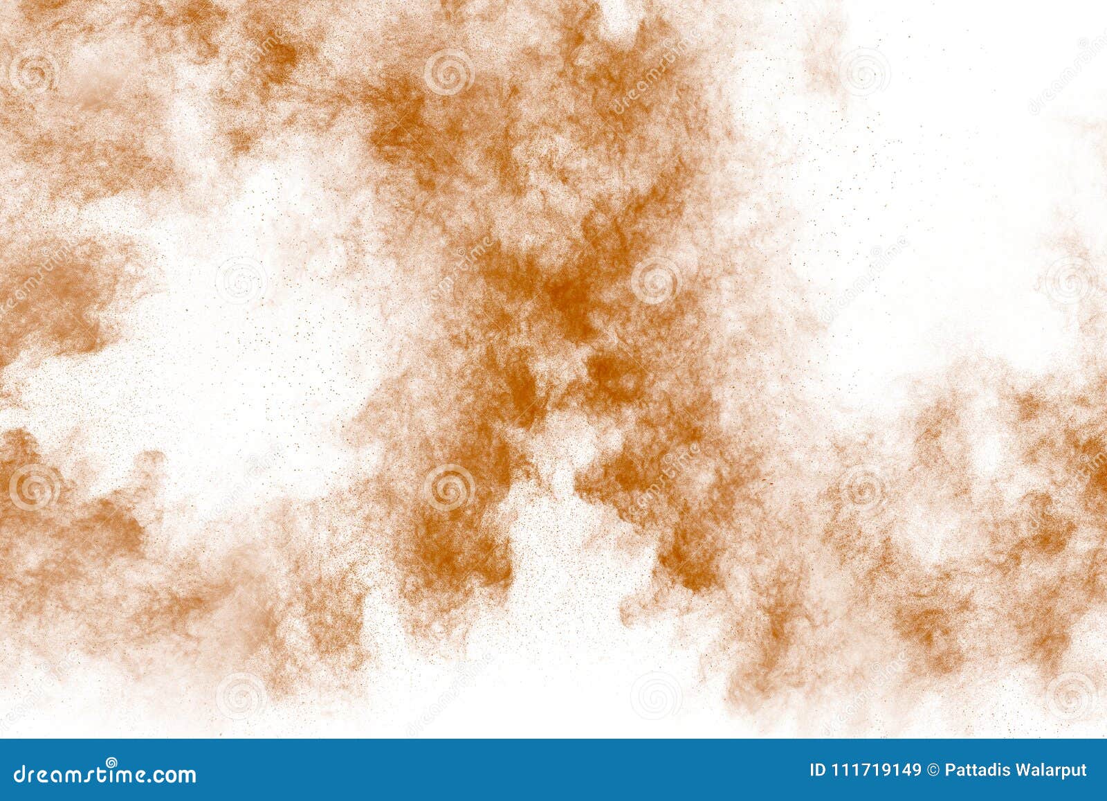Brown Color Powder Explosion Cloud Isolated on White Background. Stock ...