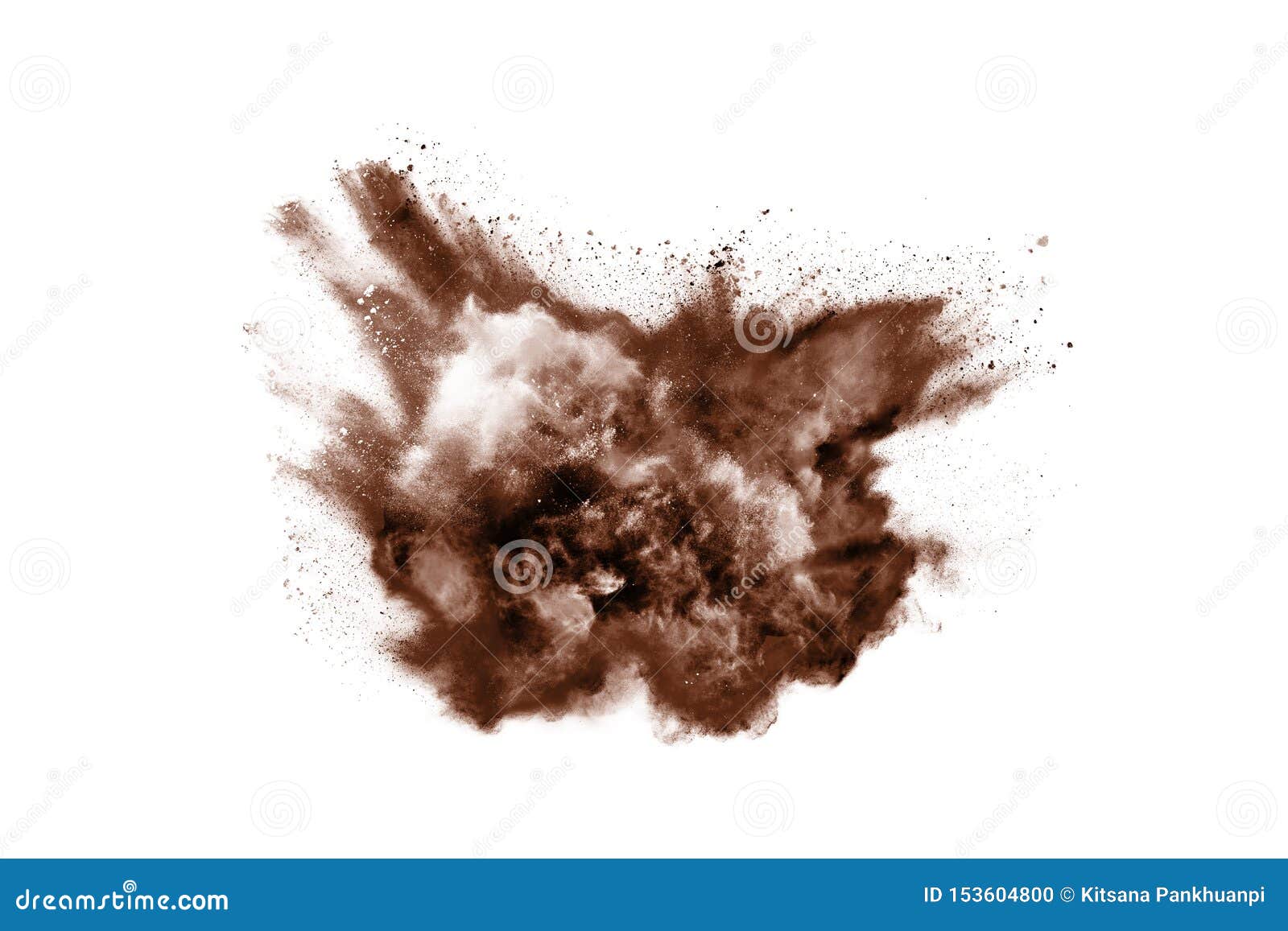 Brown Color Powder Explosion on White Background. Stock Photo - Image ...