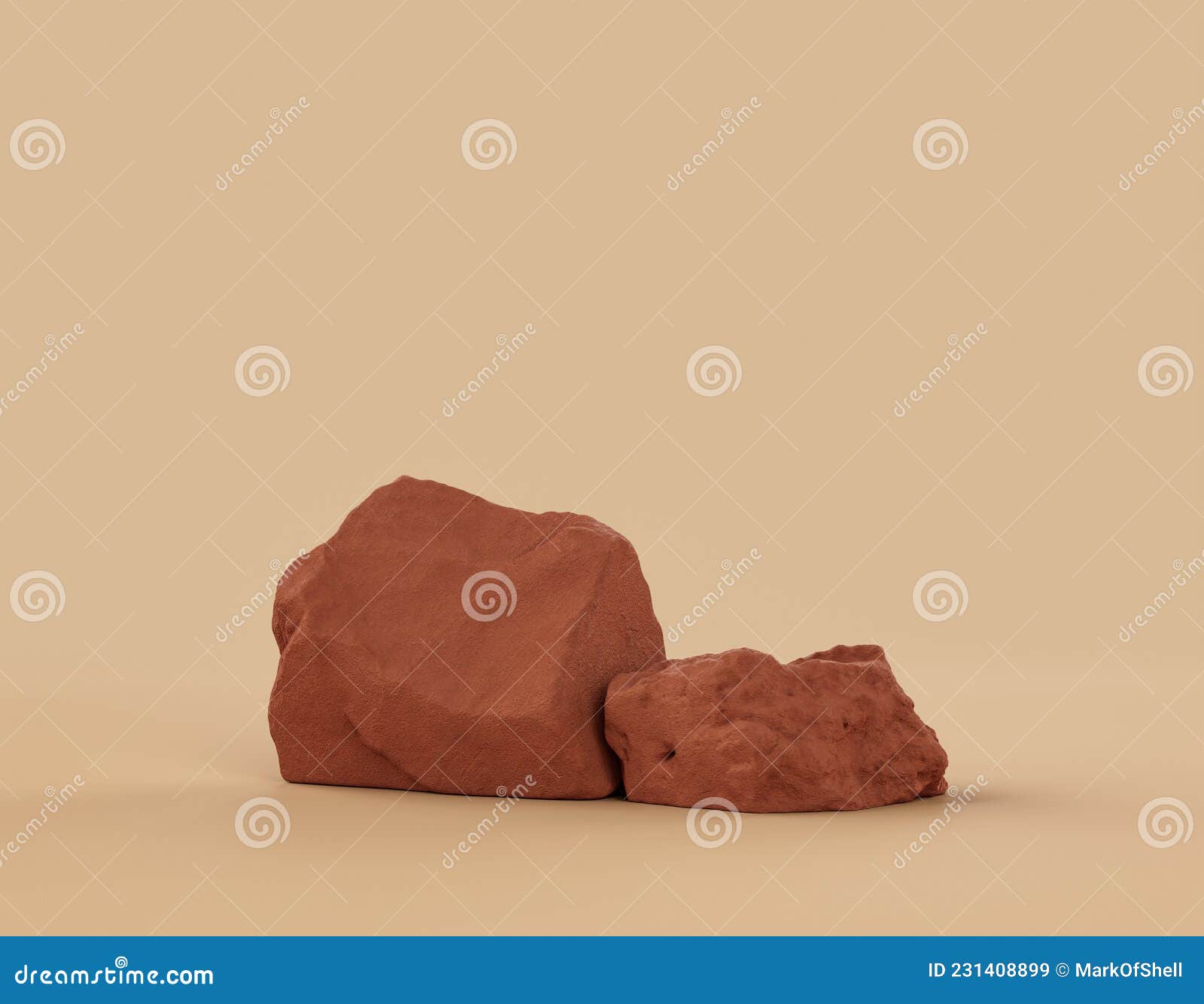 Brown Color Rocks in a Flat Color Background, for Product Displays with ...