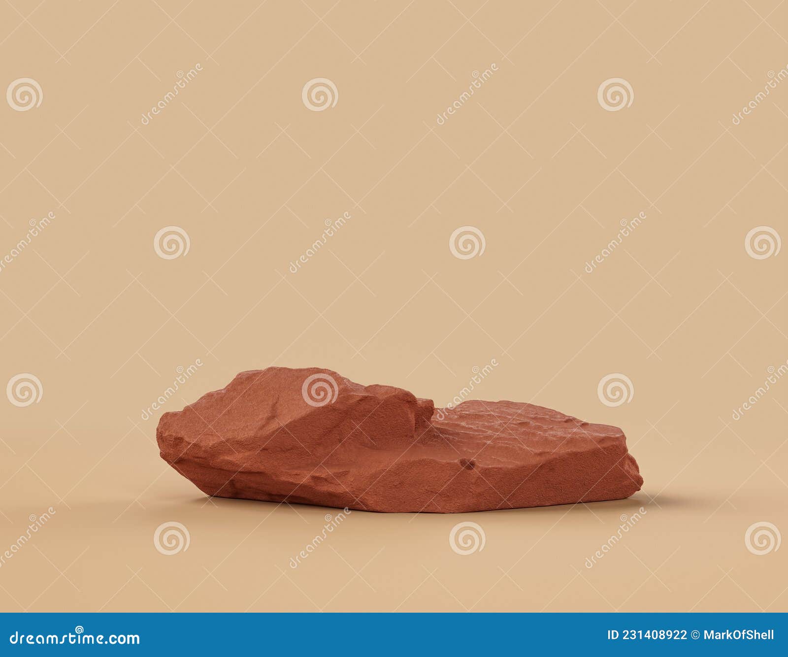Brown Color Rocks in a Flat Color Background, for Product Displays with ...