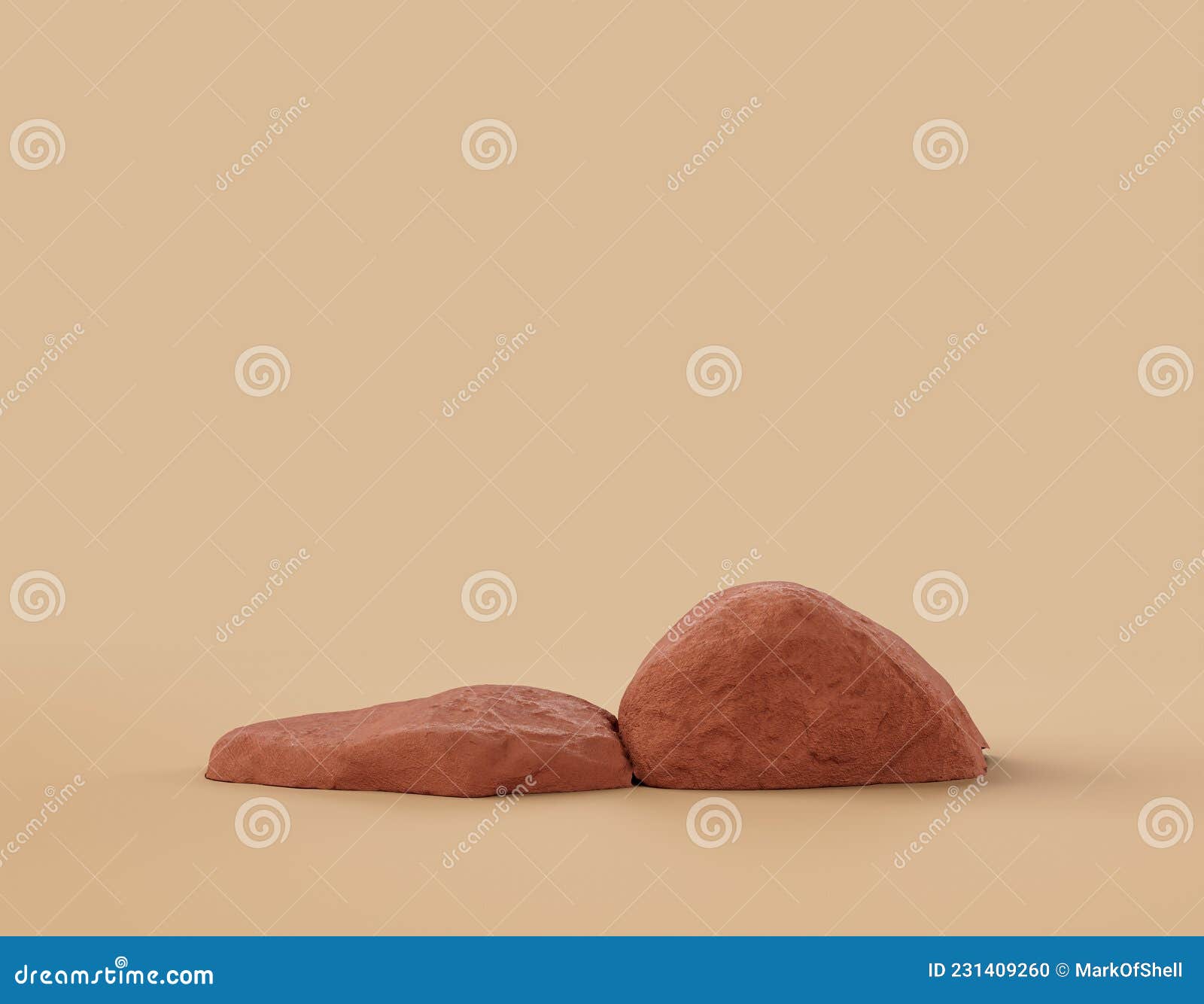 Brown Color Rocks in a Flat Color Background, for Product Displays with ...