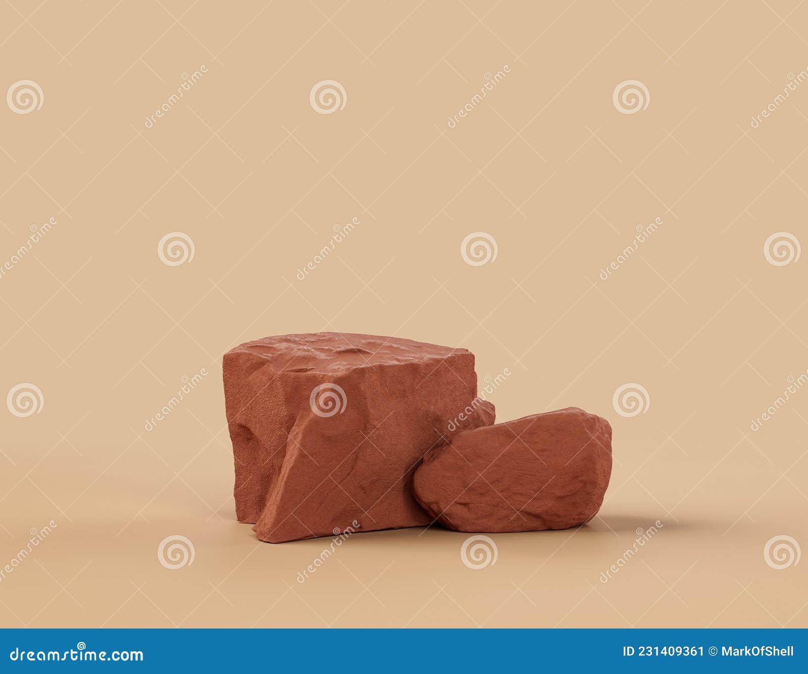 Brown Color Rocks in a Flat Color Background, for Product Displays with ...