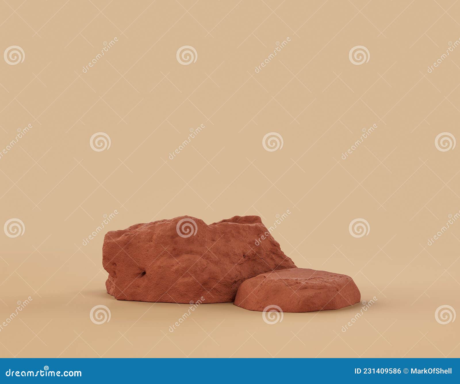 Brown Color Rocks in a Flat Color Background, for Product Displays with ...