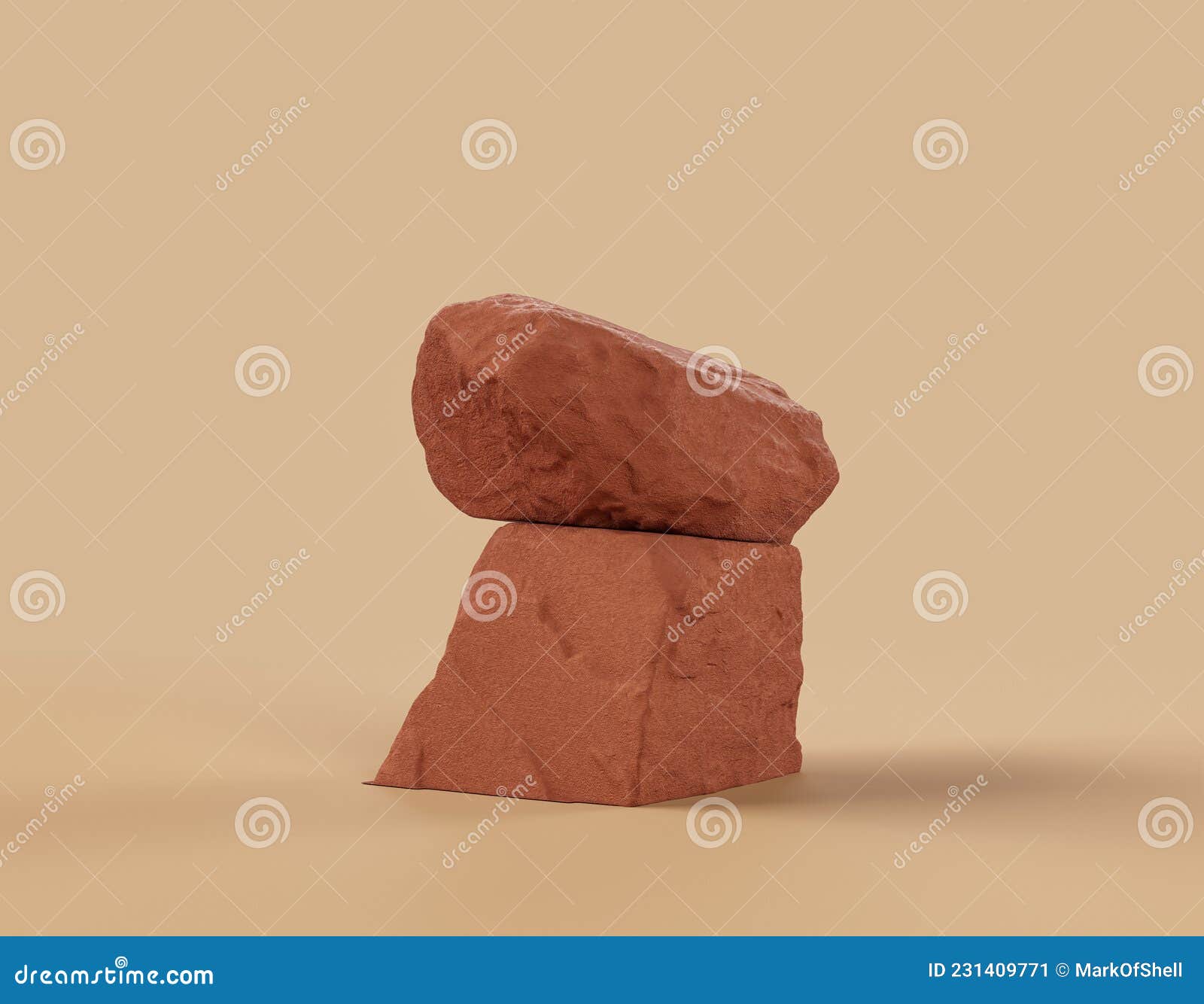 Brown Color Rocks in a Flat Color Background, for Product Displays with ...