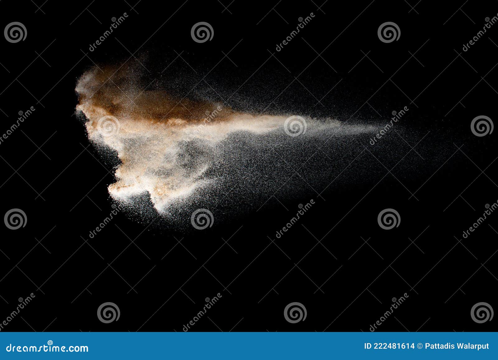 Brown Color Sand Splash Against Black Background Stock Photo - Image of ...