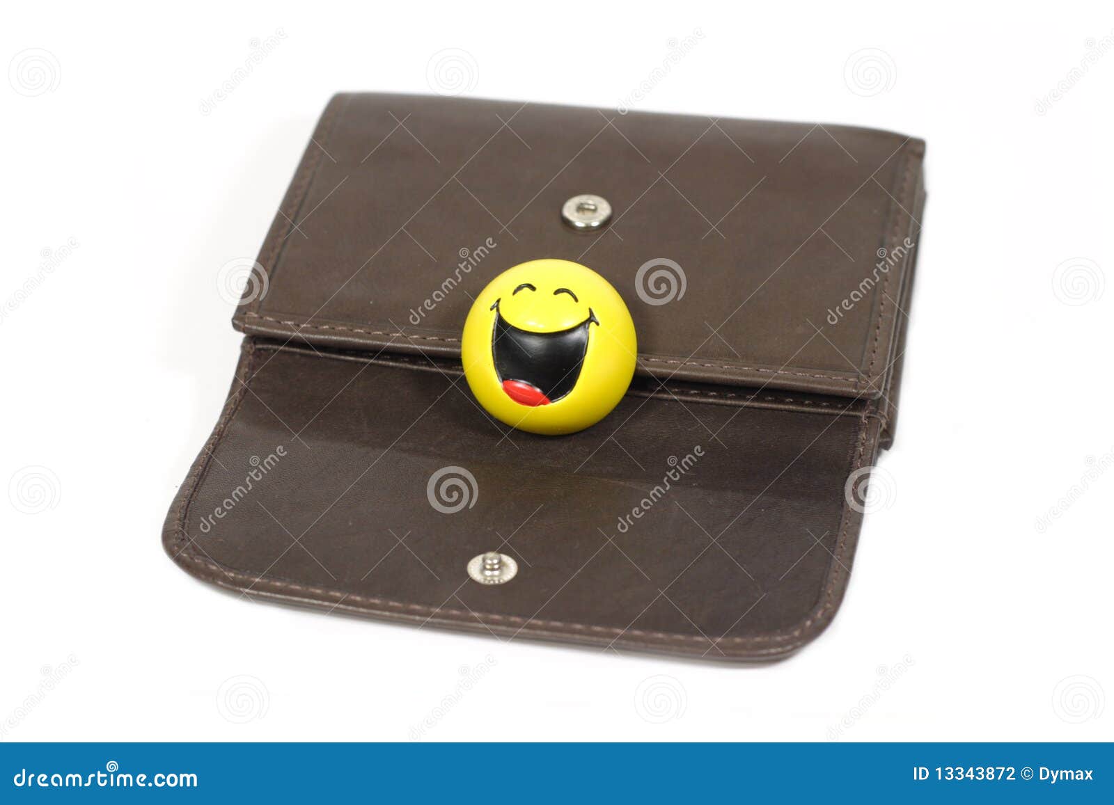 Brown Color Wallet with Funny Smile Stock Photo - Image of leather ...