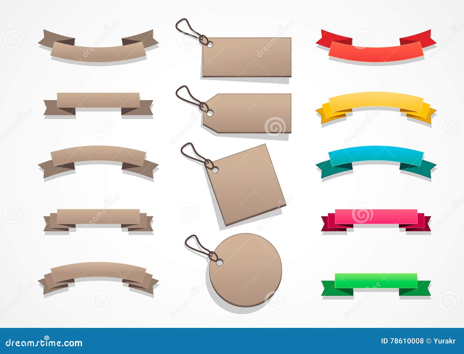 Brown and colored banners stock vector. Illustration of flag - 78610008