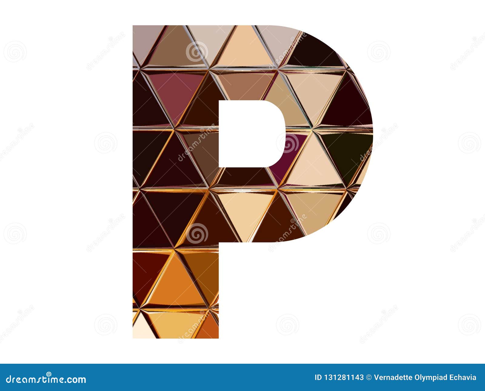 Brown Colored Letter P Logo Icon Stock Illustration - Illustration of ...