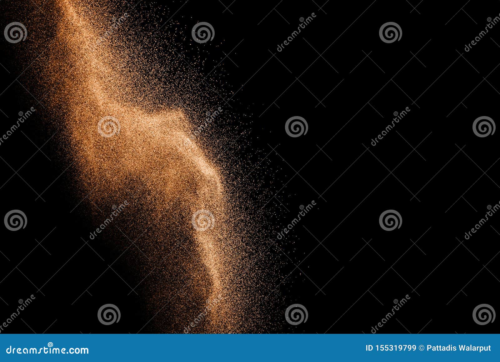 Brown Colored Sand Splash Against Dark Background. Dry River Sand ...