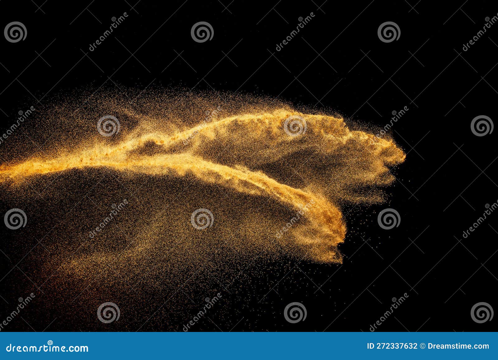 Brown Colored Sand Splash.Dry River Sand Explosion Isolated on Black ...