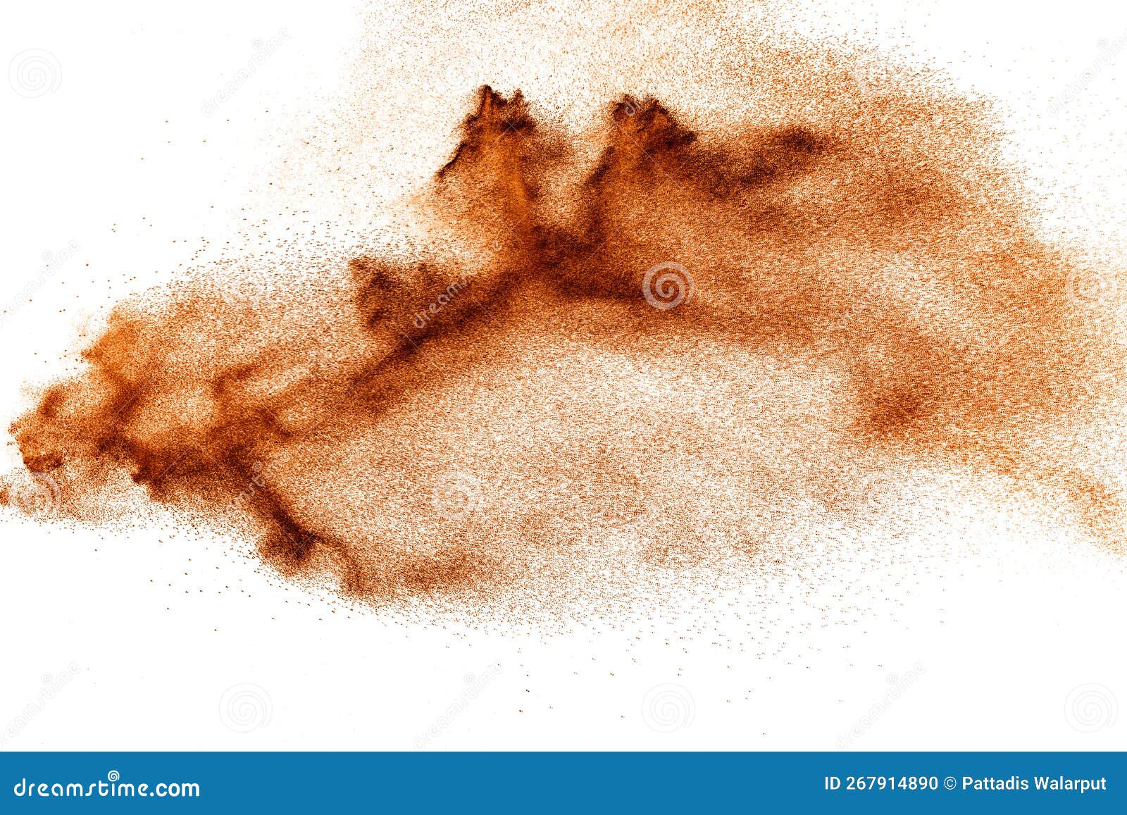 Brown Colored Sand Splash.Dry River Sand Explosion Isolated on White ...