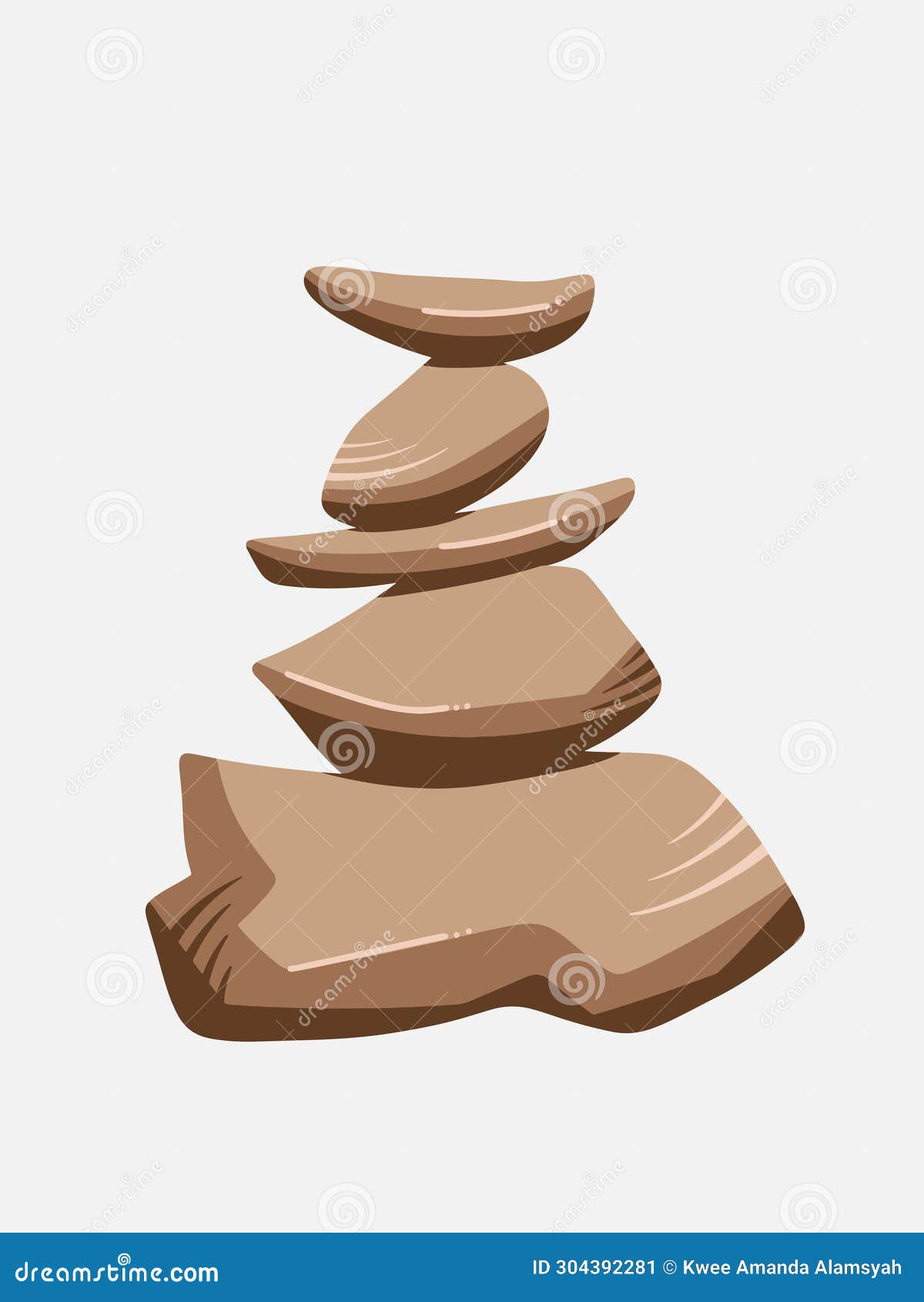 Brown Zen Stones Stack Vector Illustration Stock Vector - Illustration ...