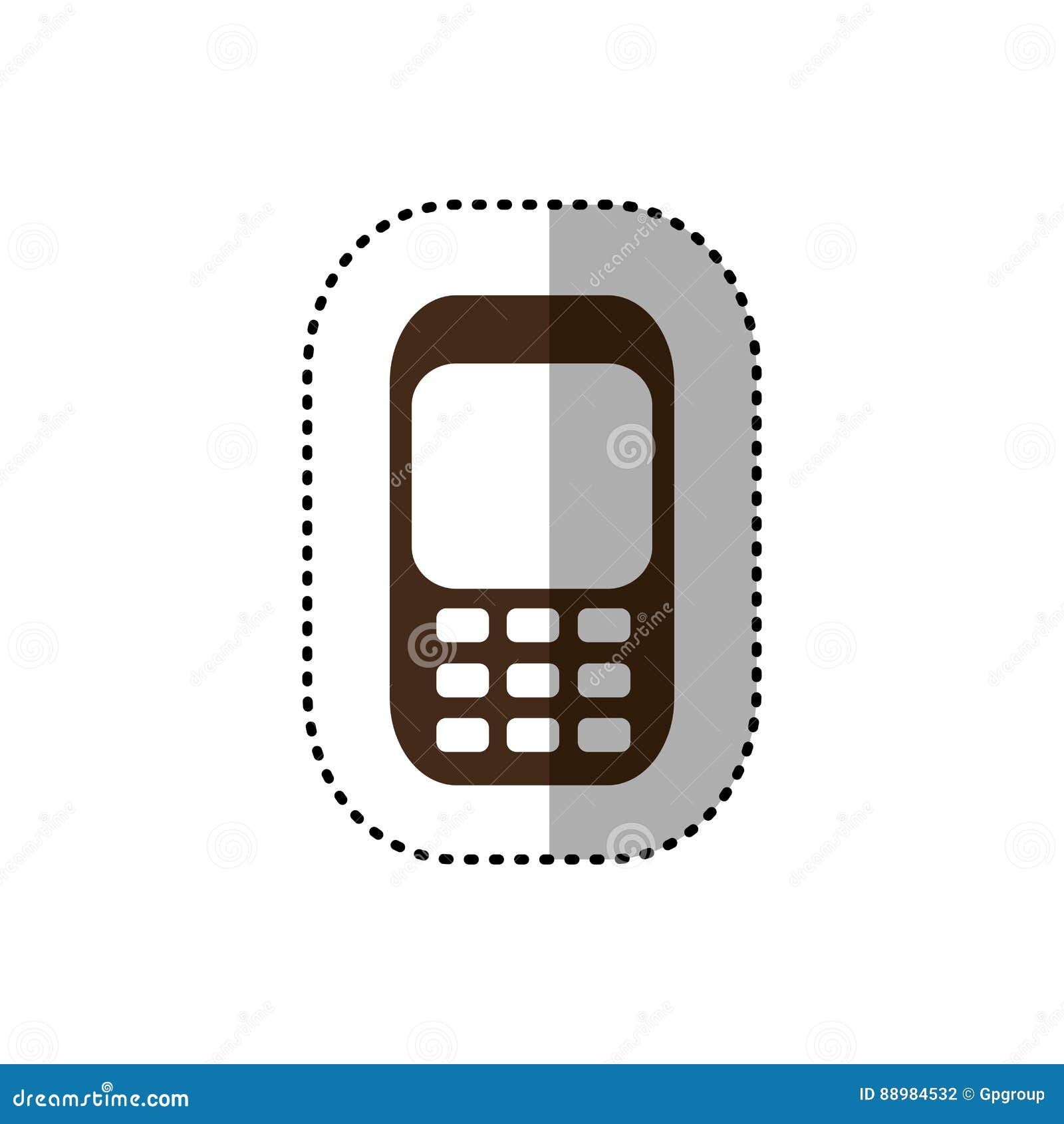 Brown Communication Cellphone Call Icon Stock Illustration ...
