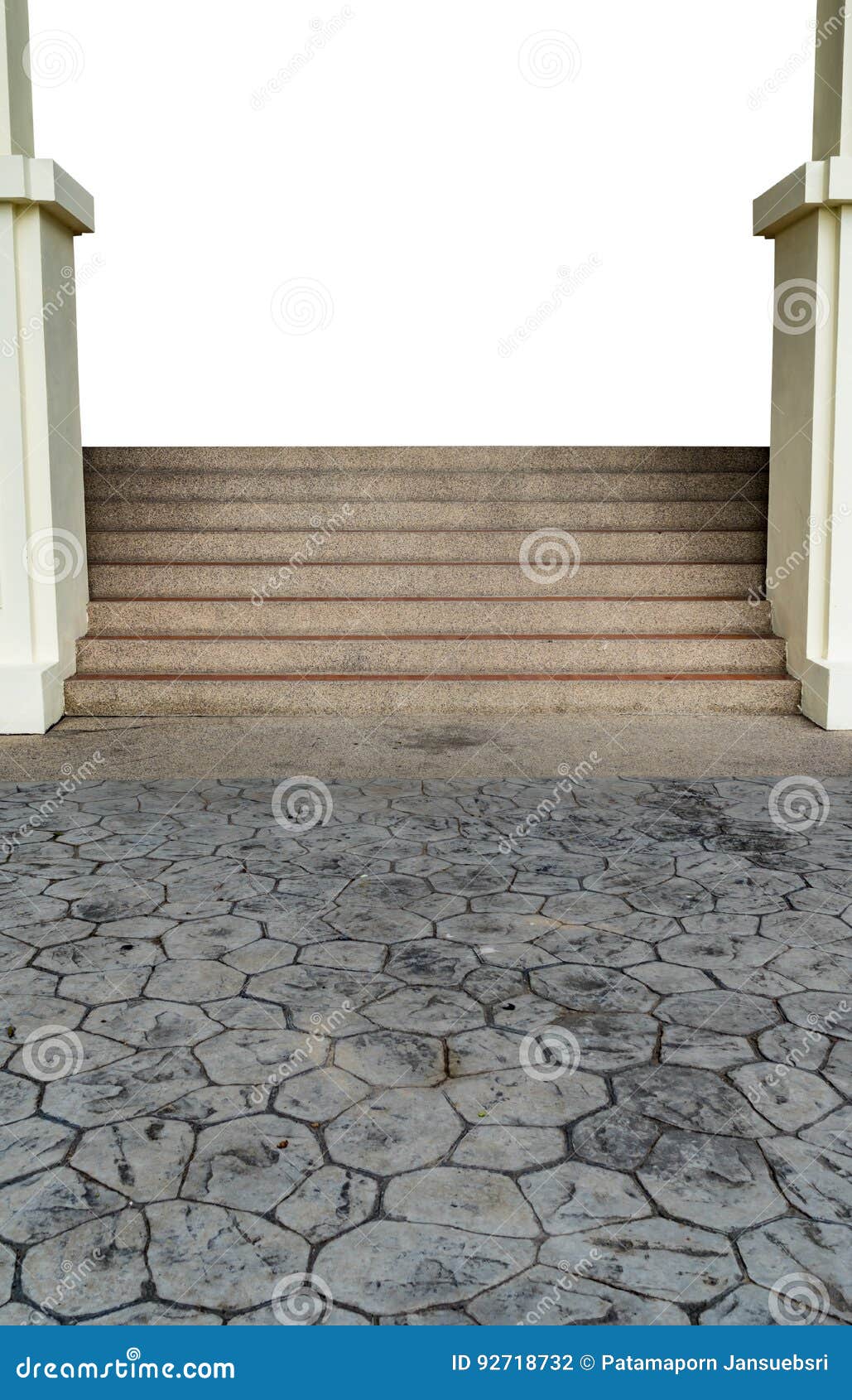 Concrete Stair With Ornamental Railing With Green Dragon Texture ...