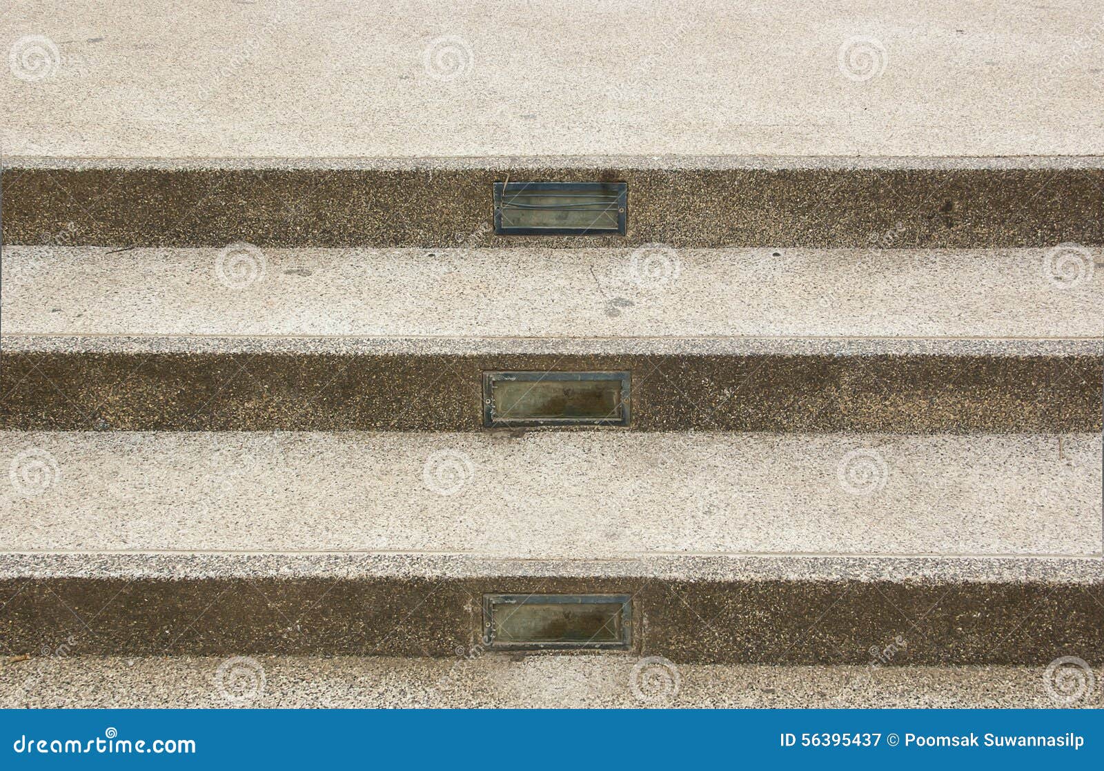 Brown Concrete Stairs with Three Steps. Stock Image - Image of ...