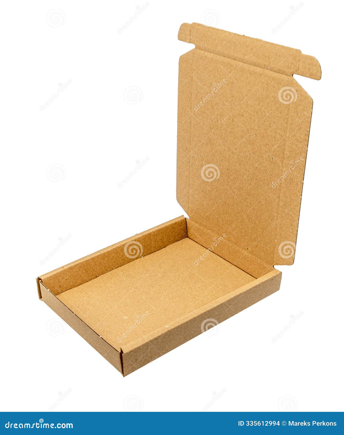 Brown Corrugated Box. Open Cardboard Box Isolated on a Clean White ...
