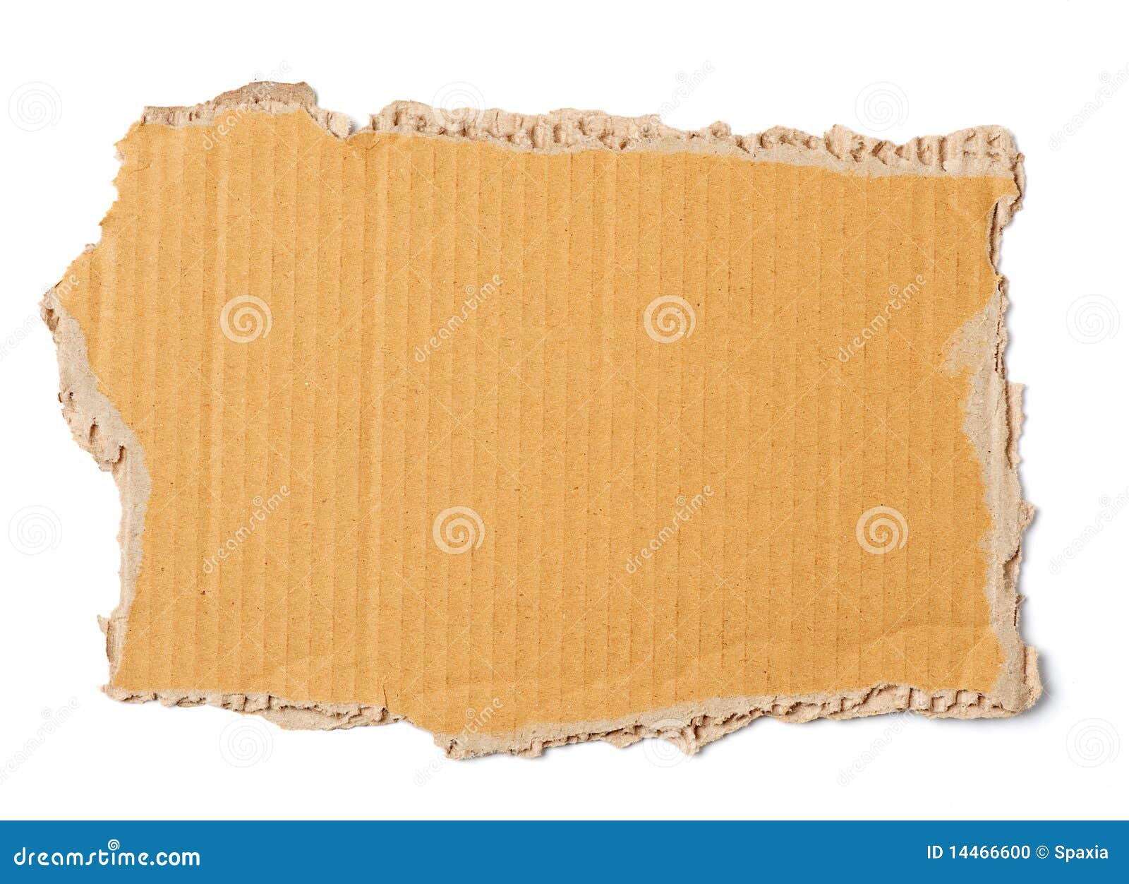 Old Brown Corrugated Cardboard Piece With Ragged Edge On Pastel Yellow ...