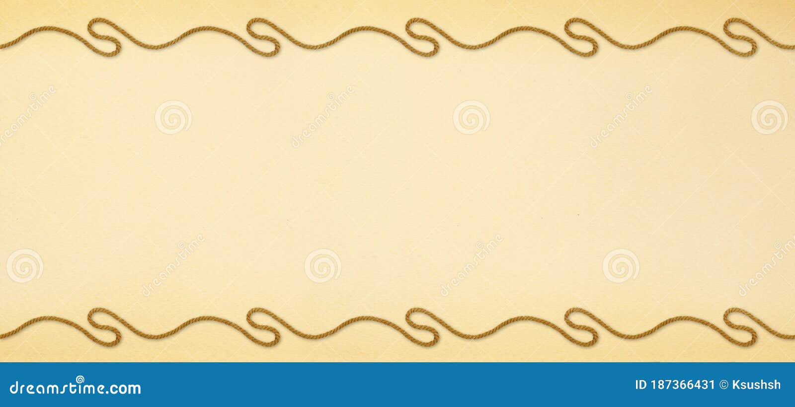 Brown Cotton Waved Ropes for a Frame on Beige Paper Stock Image - Image ...