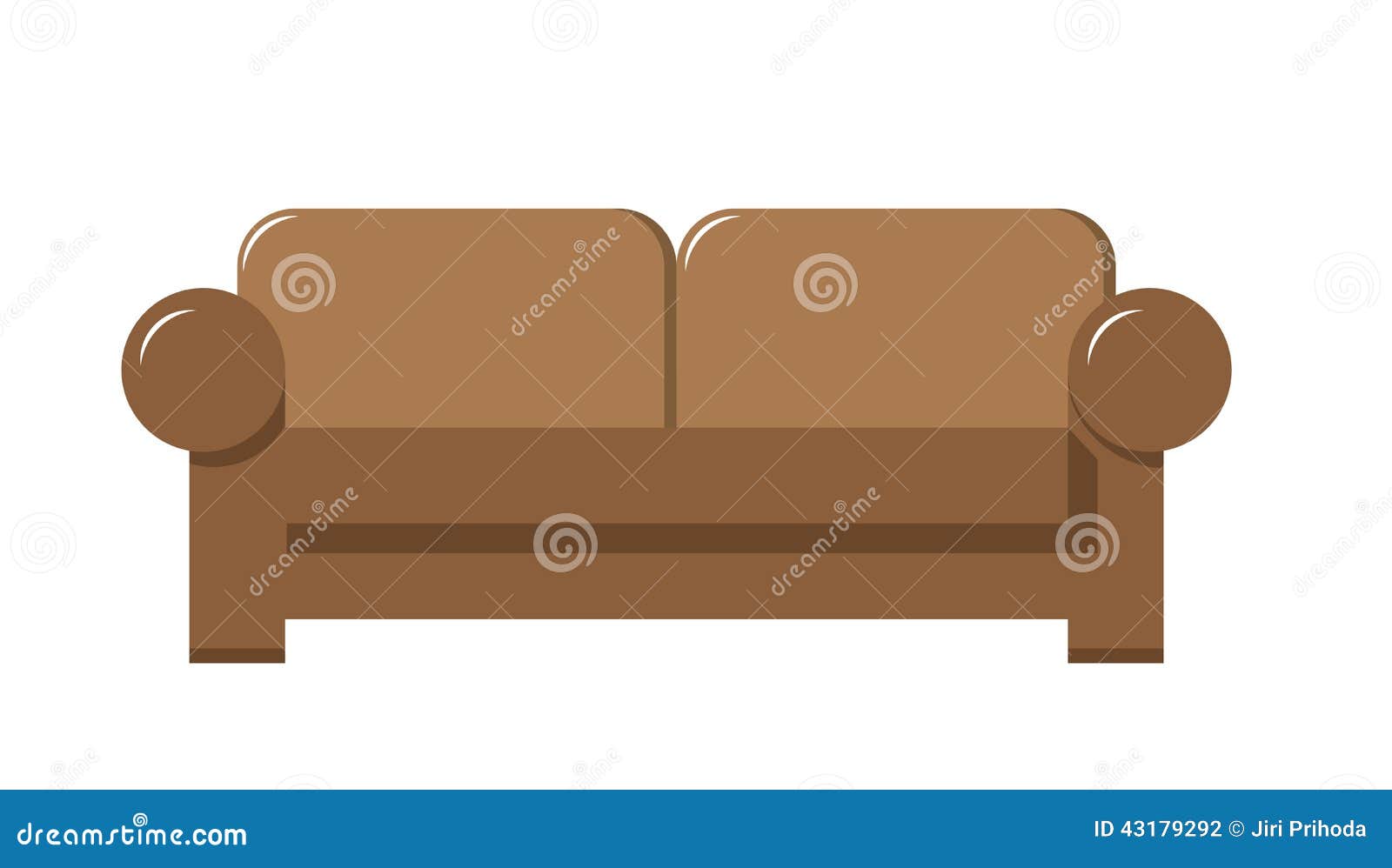 Brown couch stock vector. Illustration of chair, style - 43179292