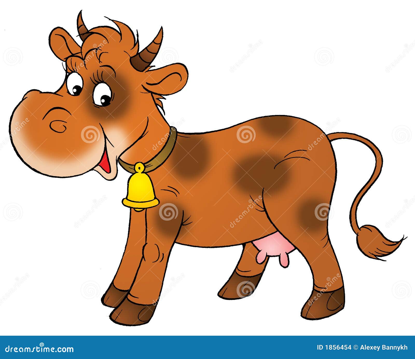 Brown cow stock illustration. Illustration of isolated - 1856454