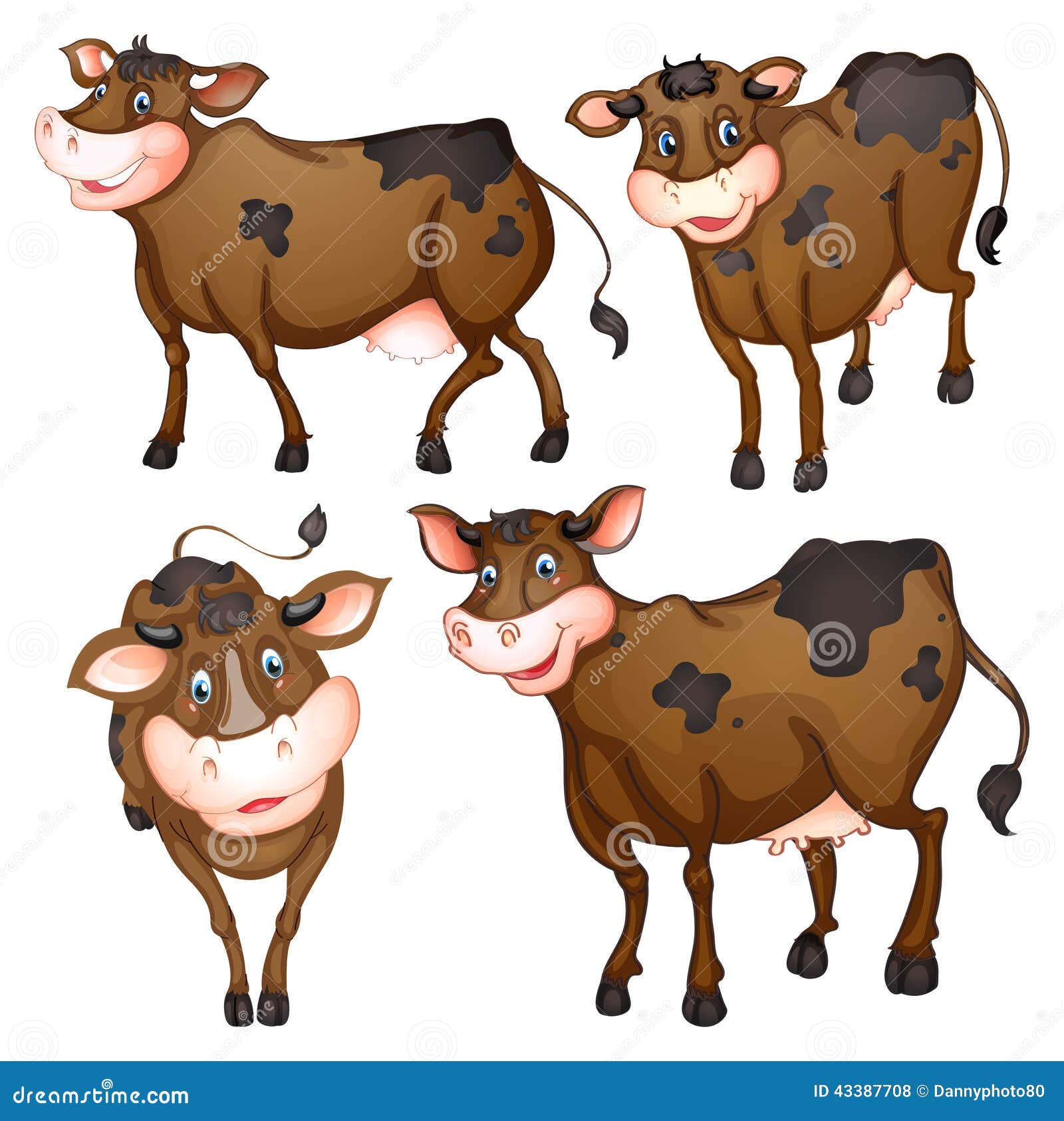 Brown cow stock vector. Illustration of cute, standing - 43387708