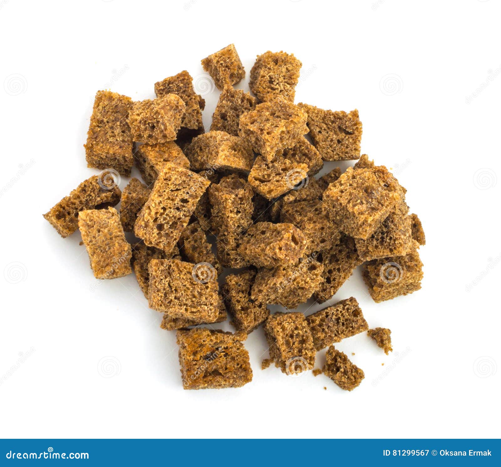 Brown Crackers of Rye Bread Isolated Stock Image - Image of grain ...