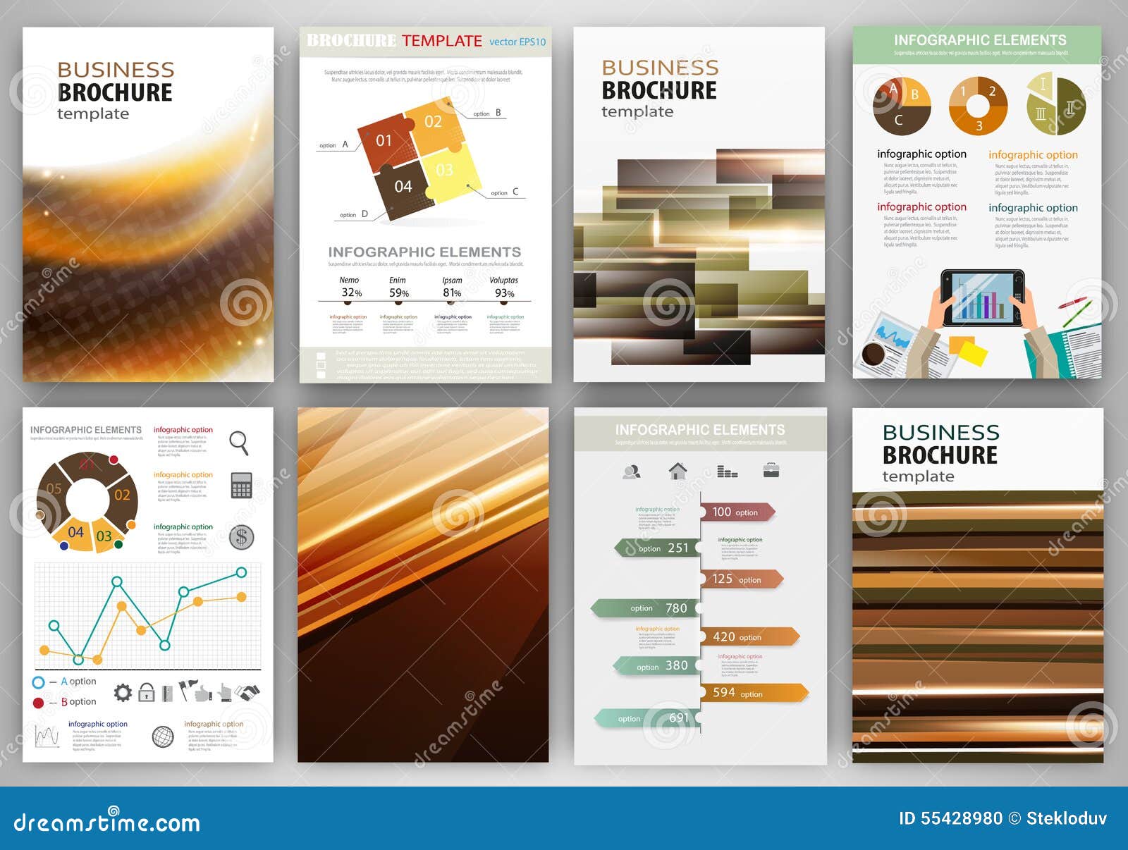 Brown Creative Backgrounds and Abstract Concept Infographics Stock ...