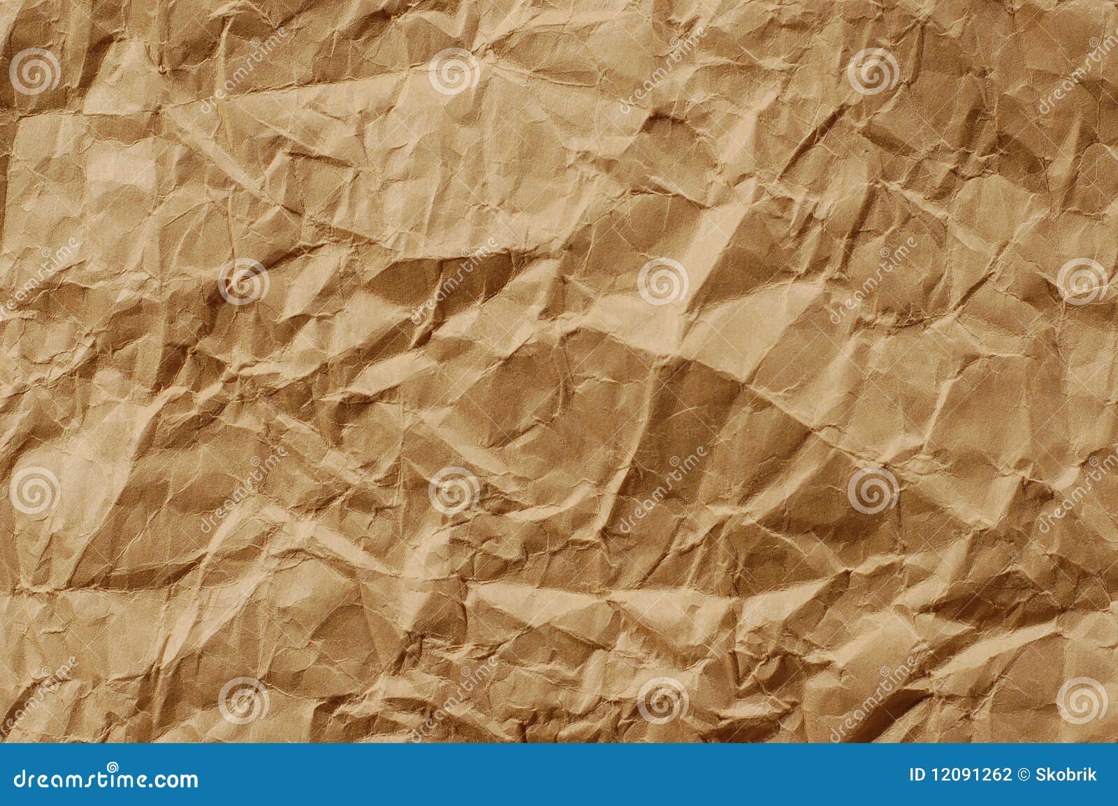 Brown crumpled paper stock photo. Image of paper, macro - 12091262