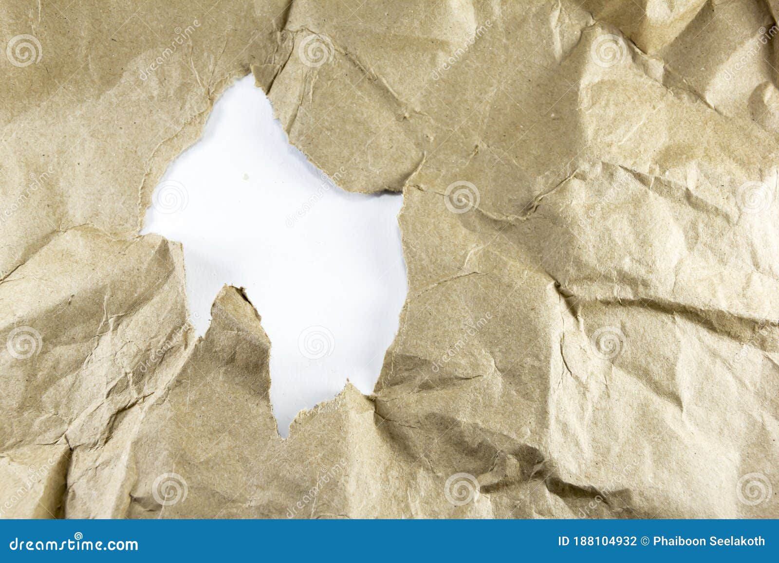 Brown Crumpled Paper Texture that is Punctured To Create White Spaces ...