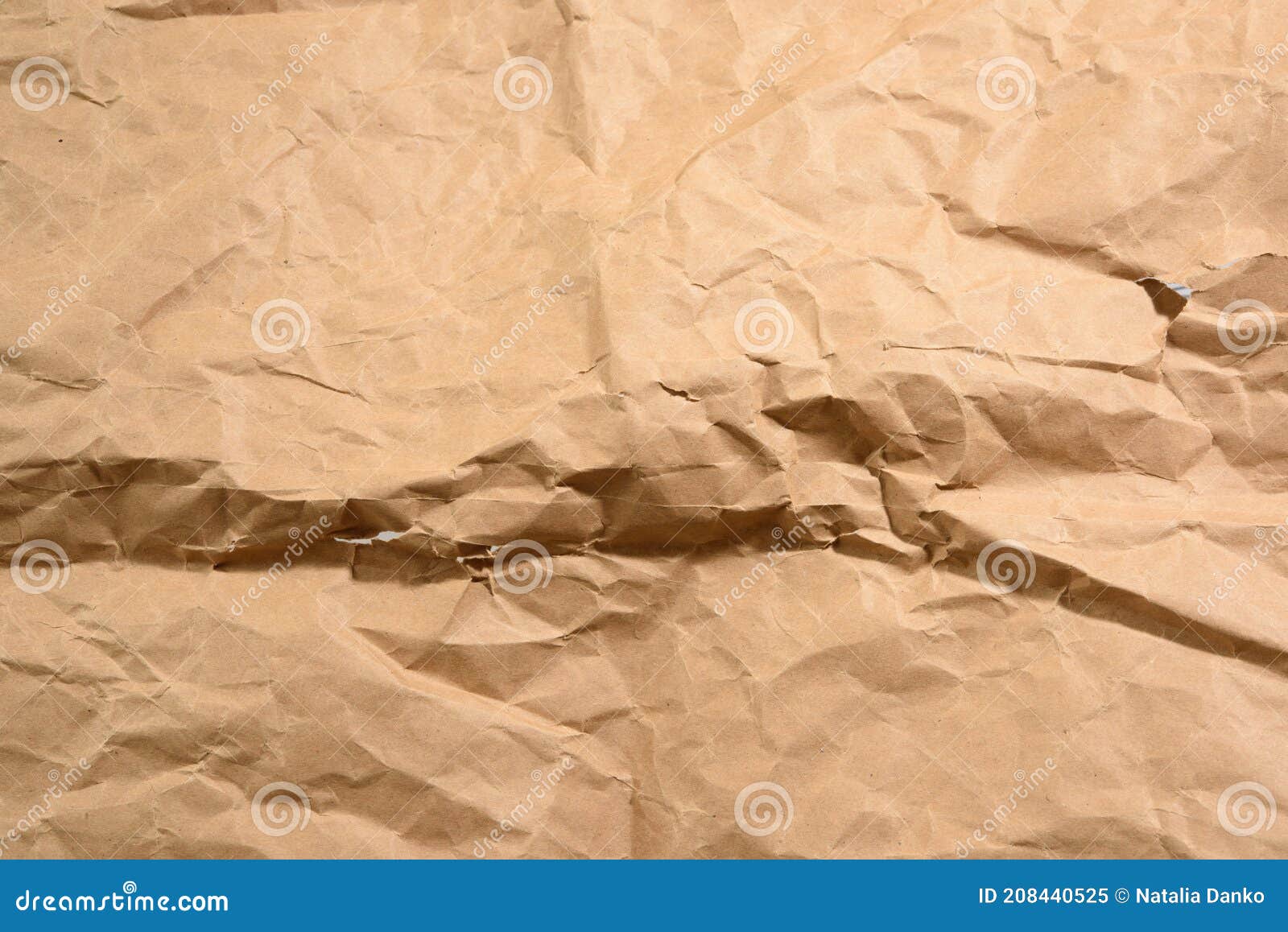 Brown Crumpled Paper with Torn Holes Stock Image - Image of isolated ...