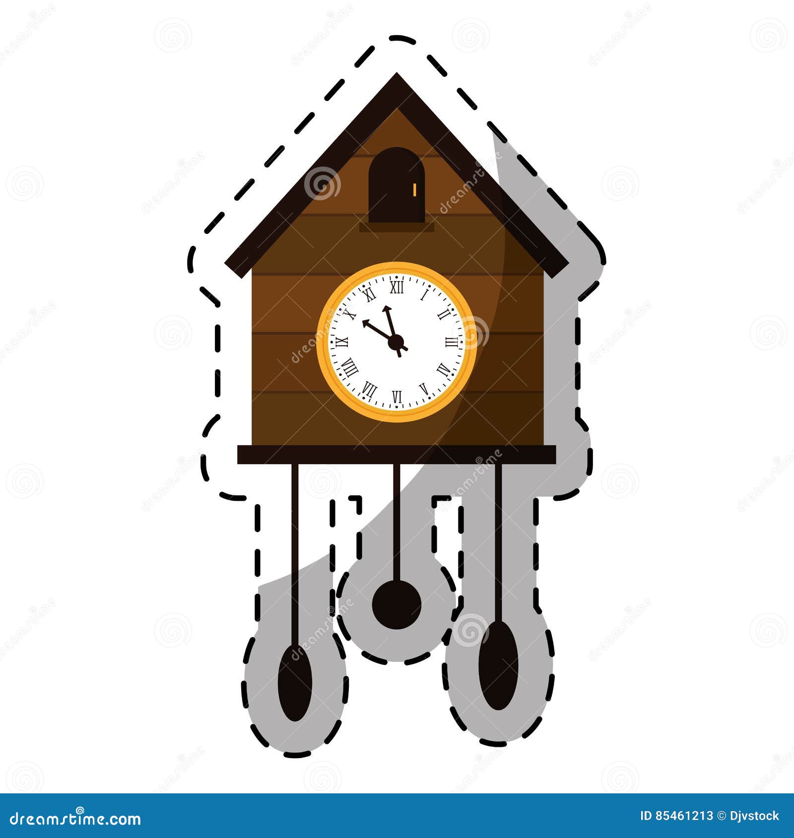 Brown Cuckoo Clock Icon Image Stock Illustration - Illustration of ...