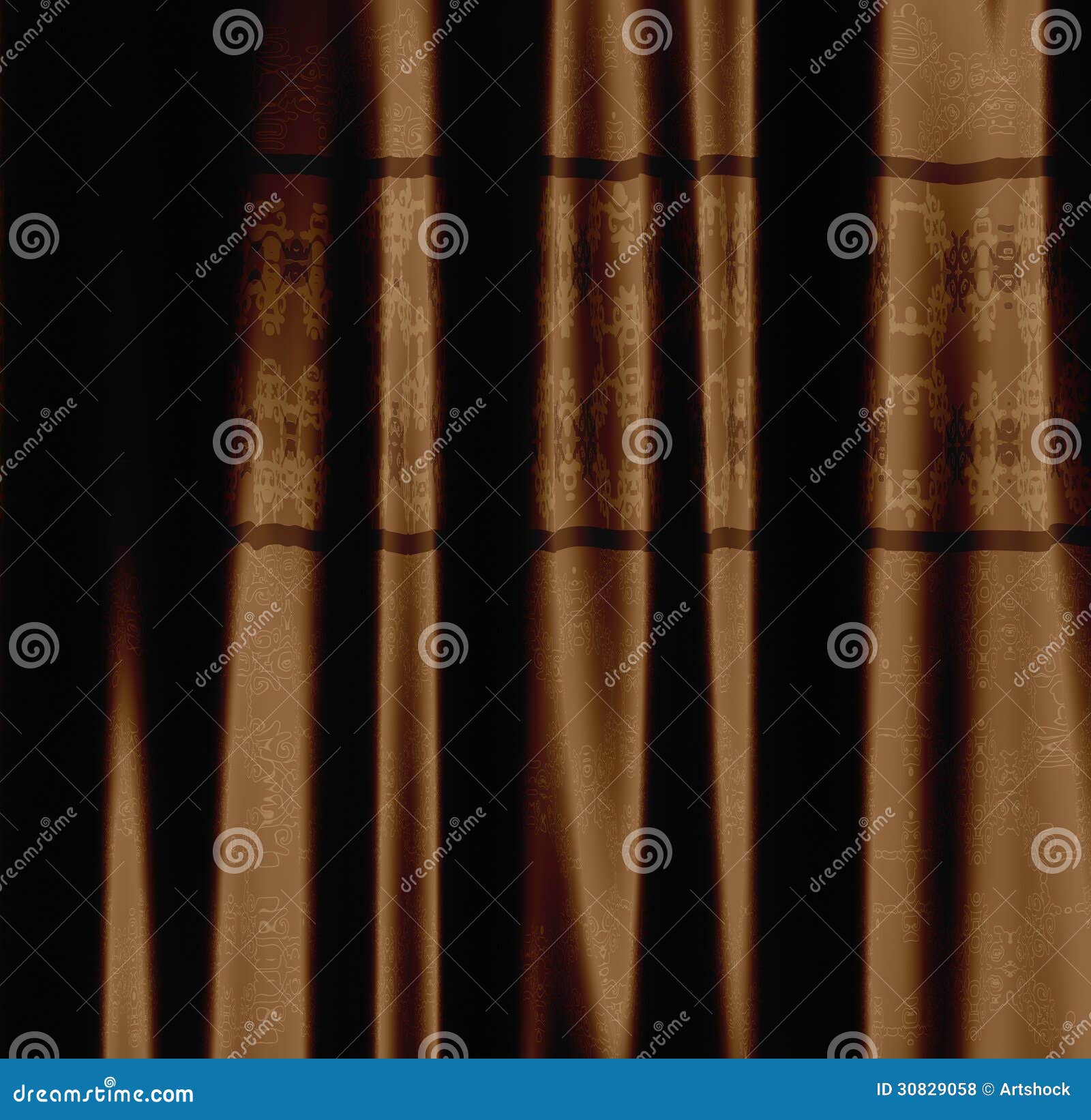 Brown curtain with pattern stock illustration. Illustration of pattern ...
