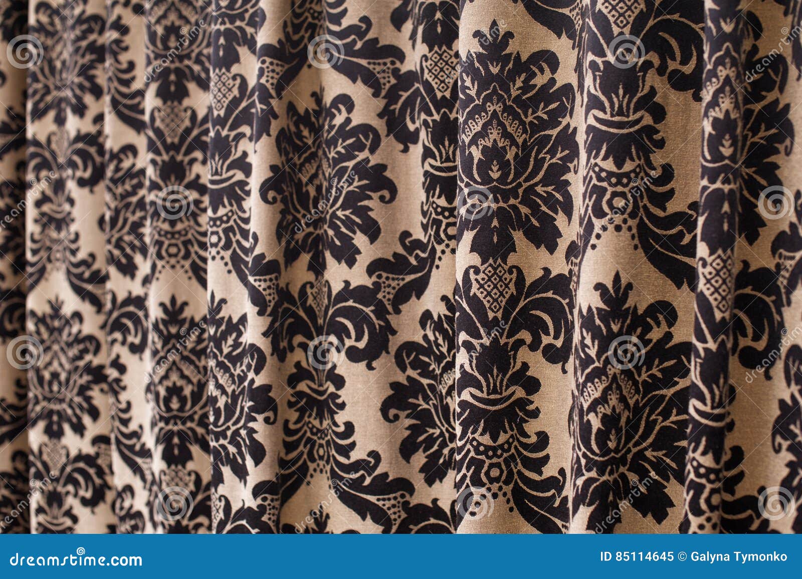 Brown Curtain with a Pattern Textile Texture Background Stock Image ...