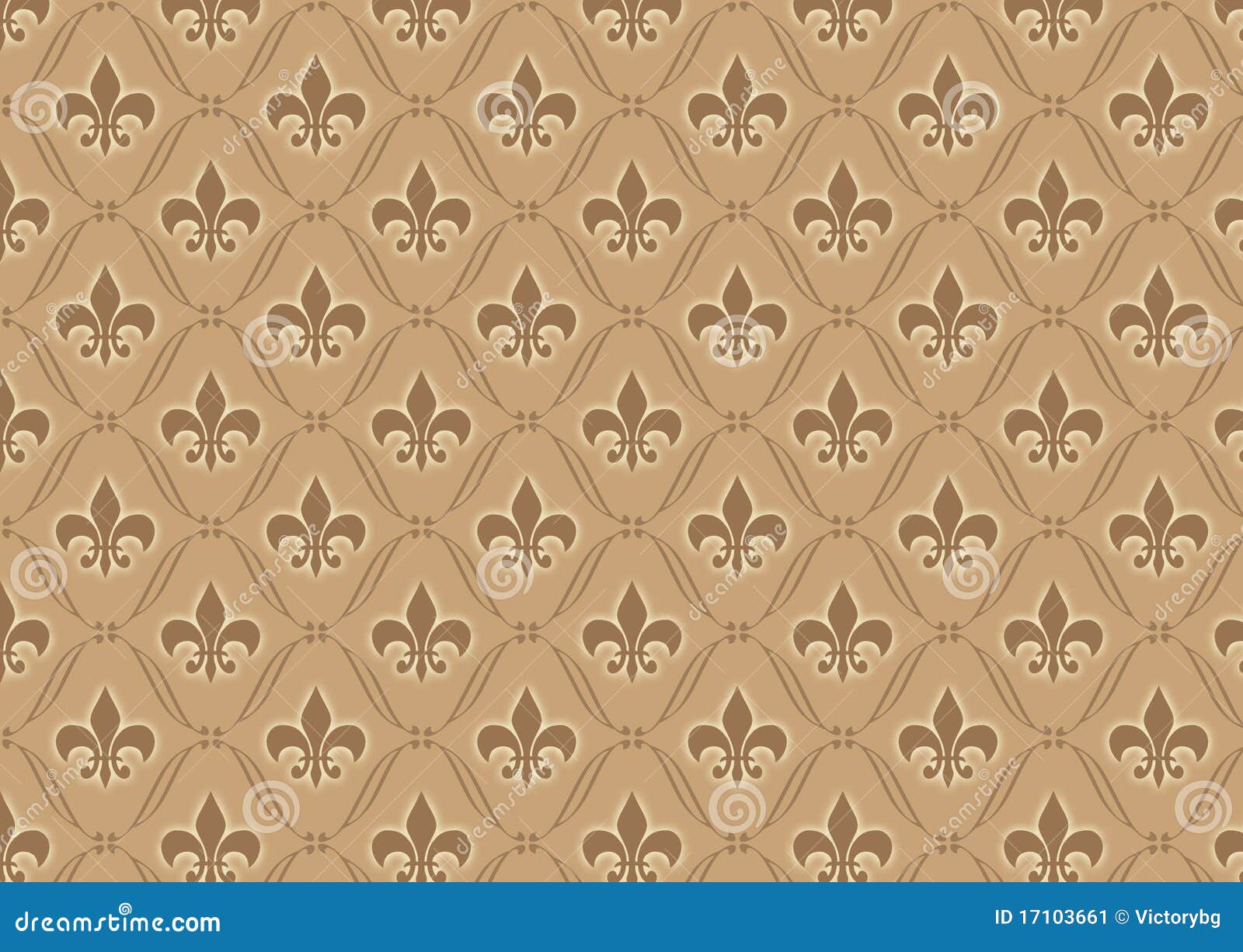 Brown Damask Retro Wallpaper Stock Illustration - Illustration of glow ...