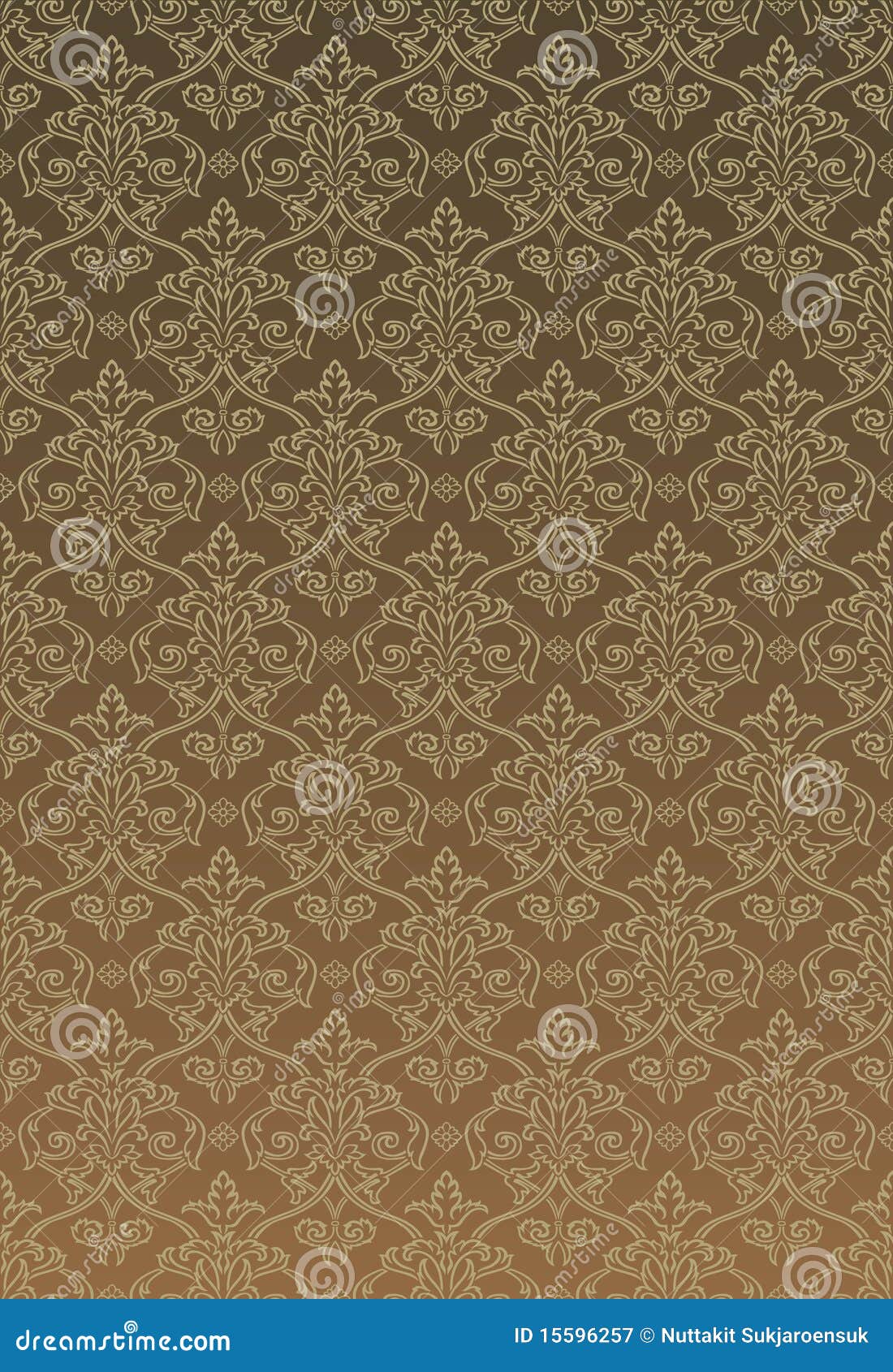 Brown Damask Style Wallpaper Stock Vector - Illustration of curve ...
