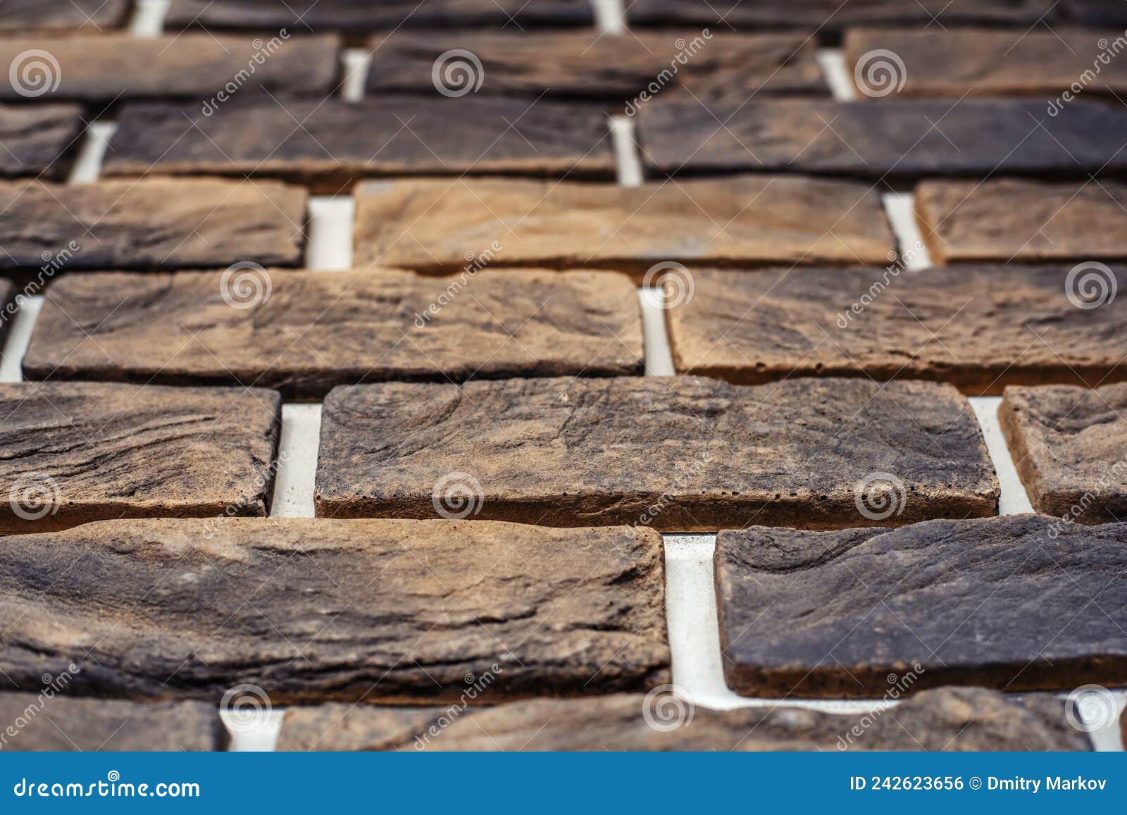 Brown Decorative Brick. a Sample of Cladding Material on the Counter of ...