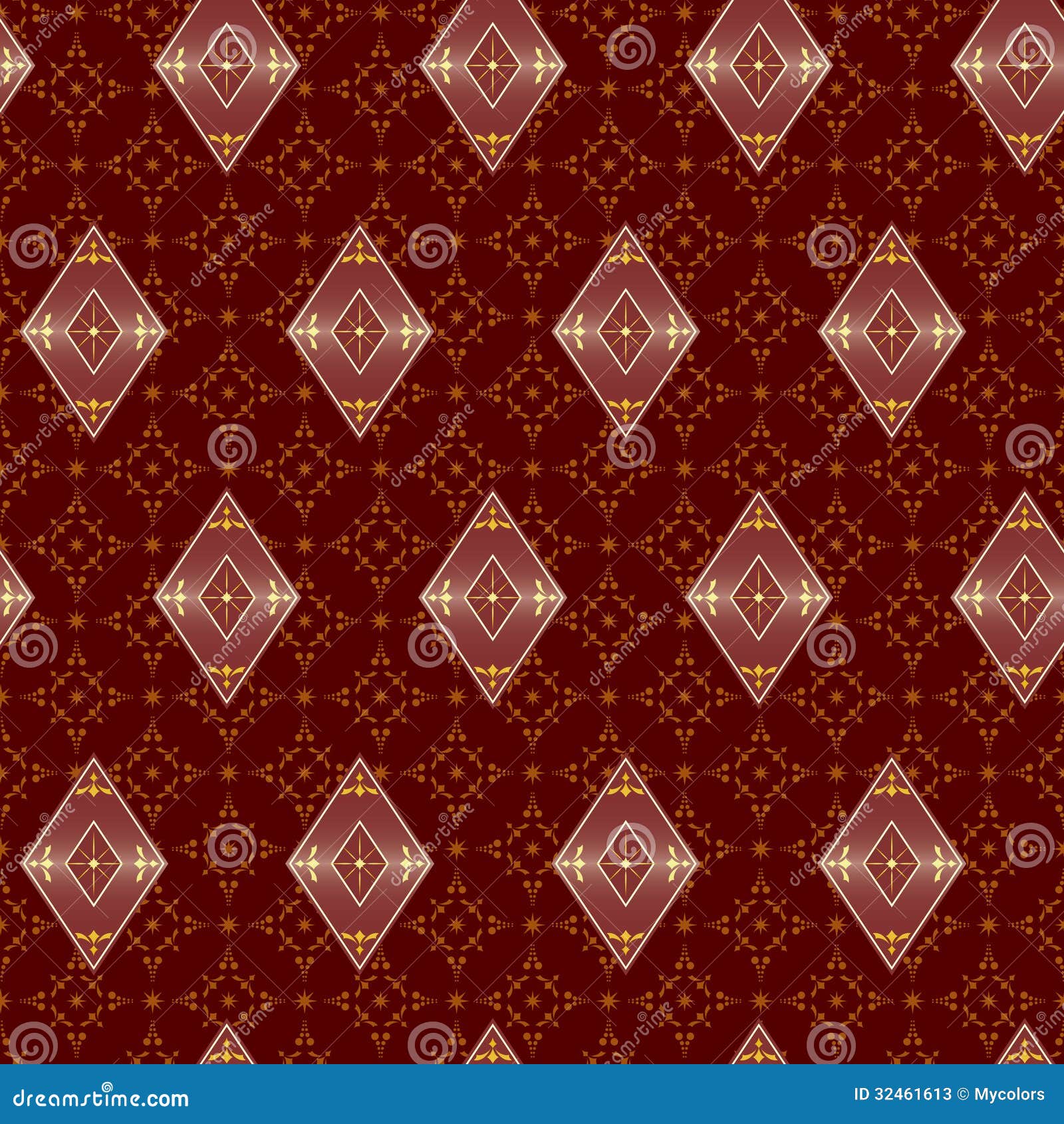 Brown Decorative Seamless Pattern with Rhombuses Stock Vector ...