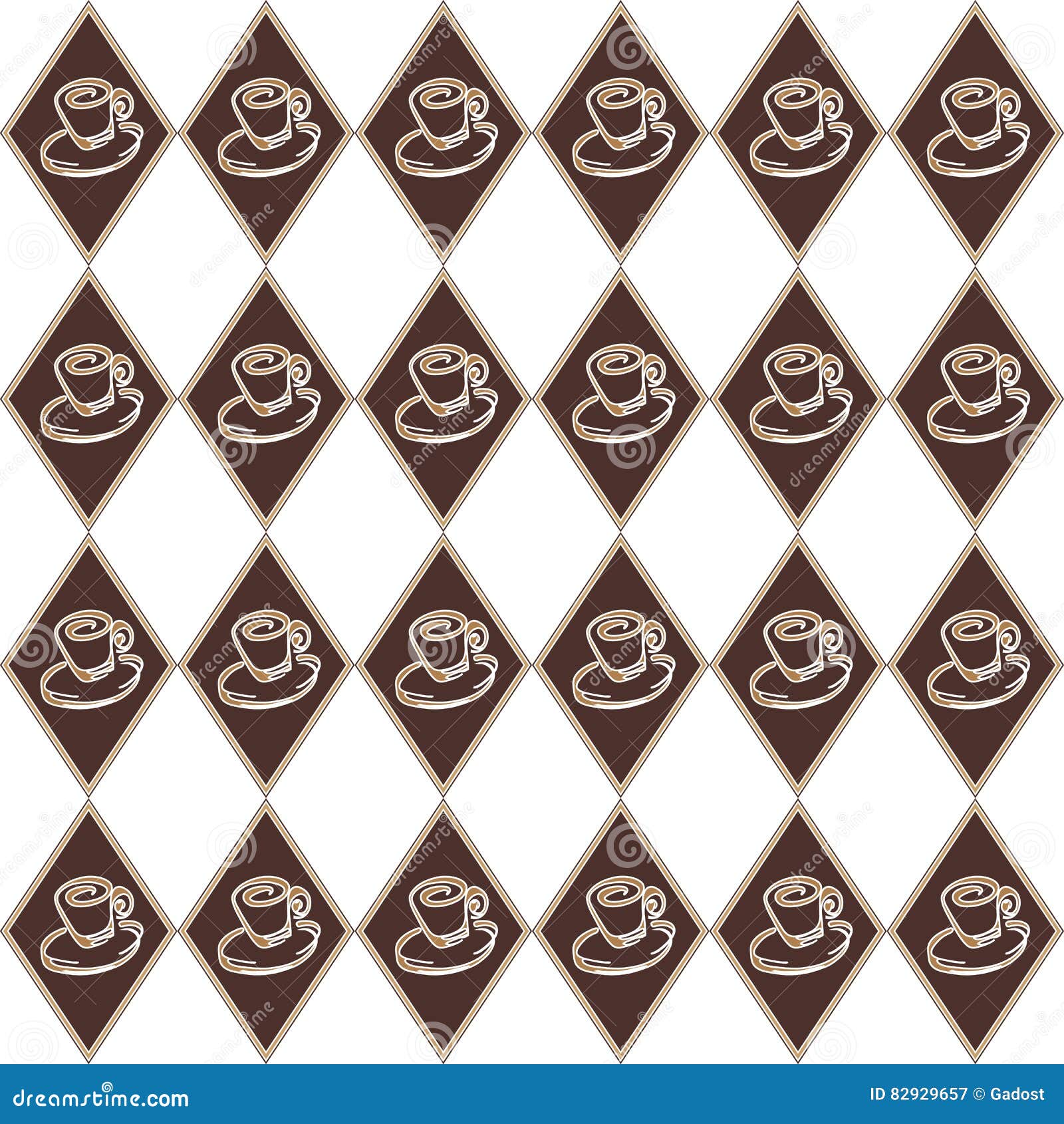 Vector Brown Diamond Cup Pattern Stock Vector - Illustration of eatery ...