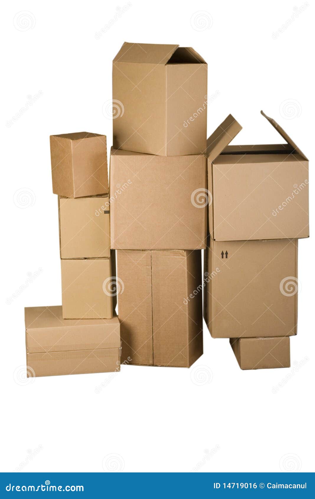 Brown Different Cardboard Boxes Arranged in Stack Stock Photo - Image ...