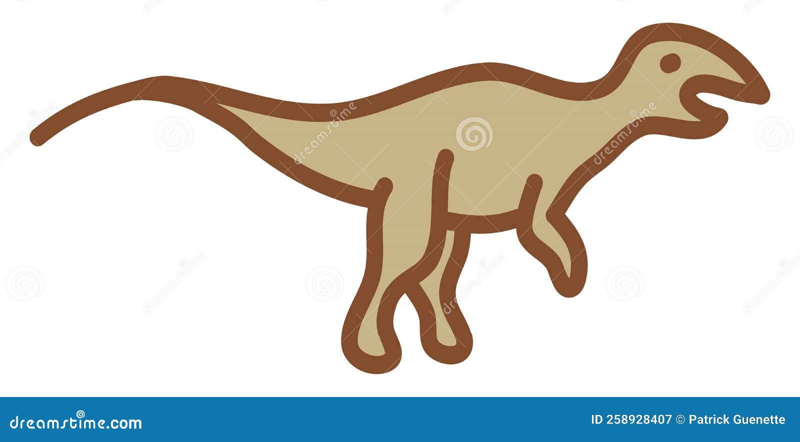 Brown Dinosaur, Icon Cartoon Vector | CartoonDealer.com #258928407