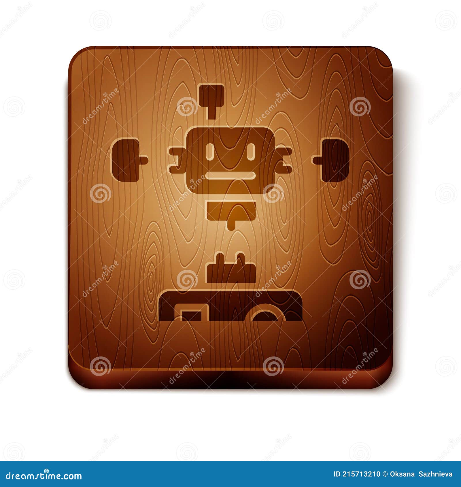 Brown Disassembled Robot Icon Isolated on White Background. Artificial ...