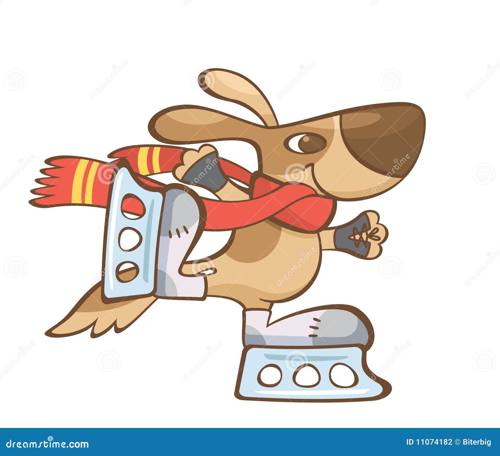 Dog Ice Skating Clip Art