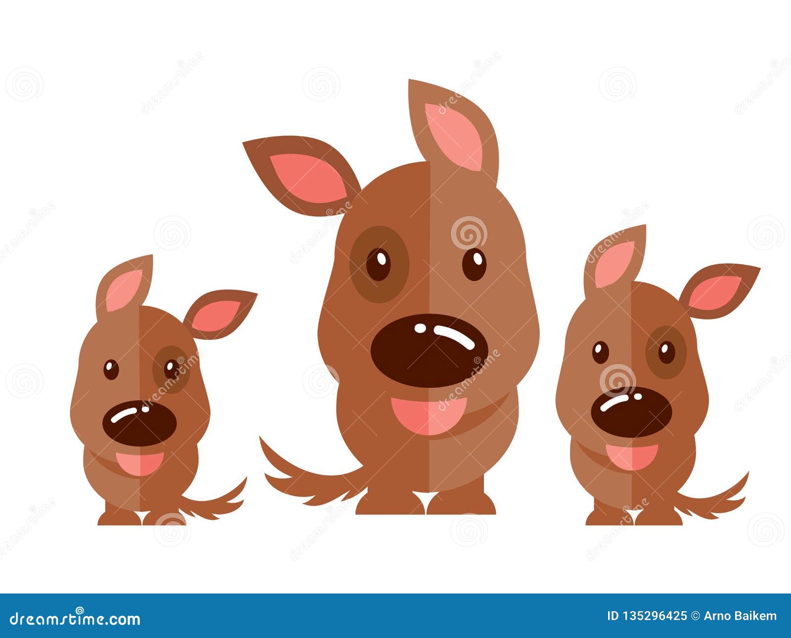 Brown Dog Vector on White Background Stock Illustration - Illustration ...