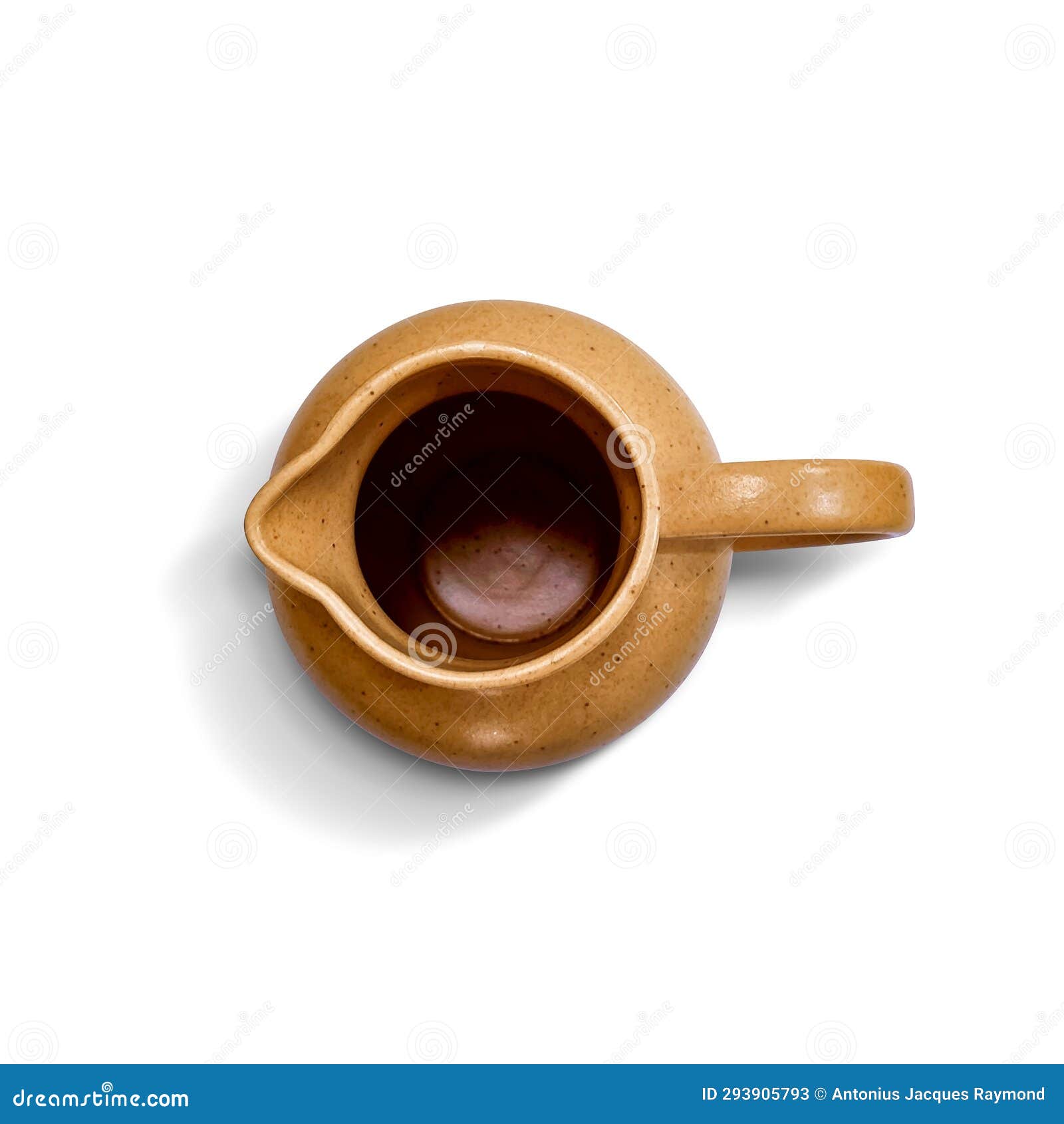 Brown Dotted Classic Ceramic Jug Isolated on White Background Top View ...