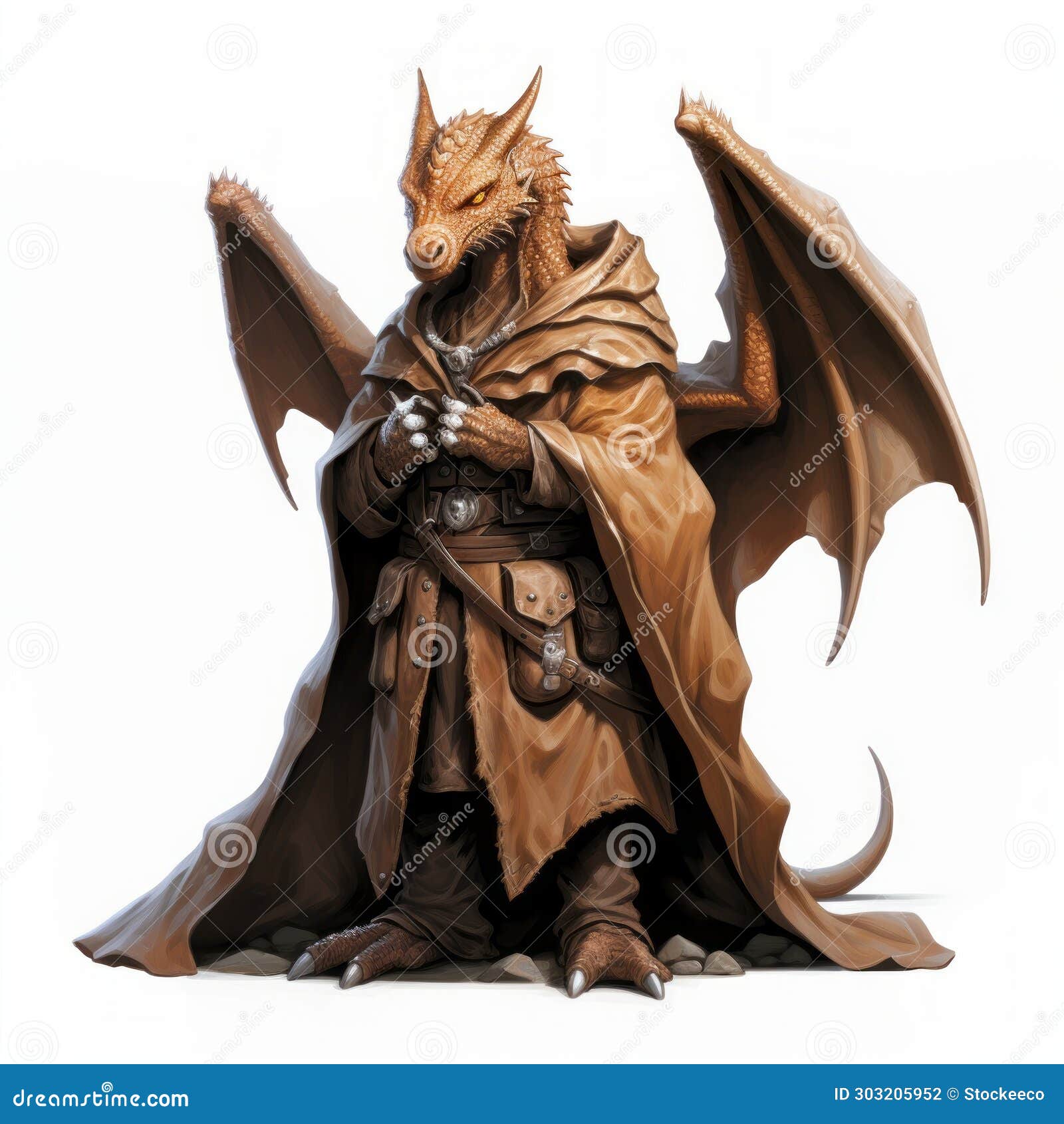 Dragon in Brown Cloak Realistic Hyper-detailed Digital Painting Stock ...