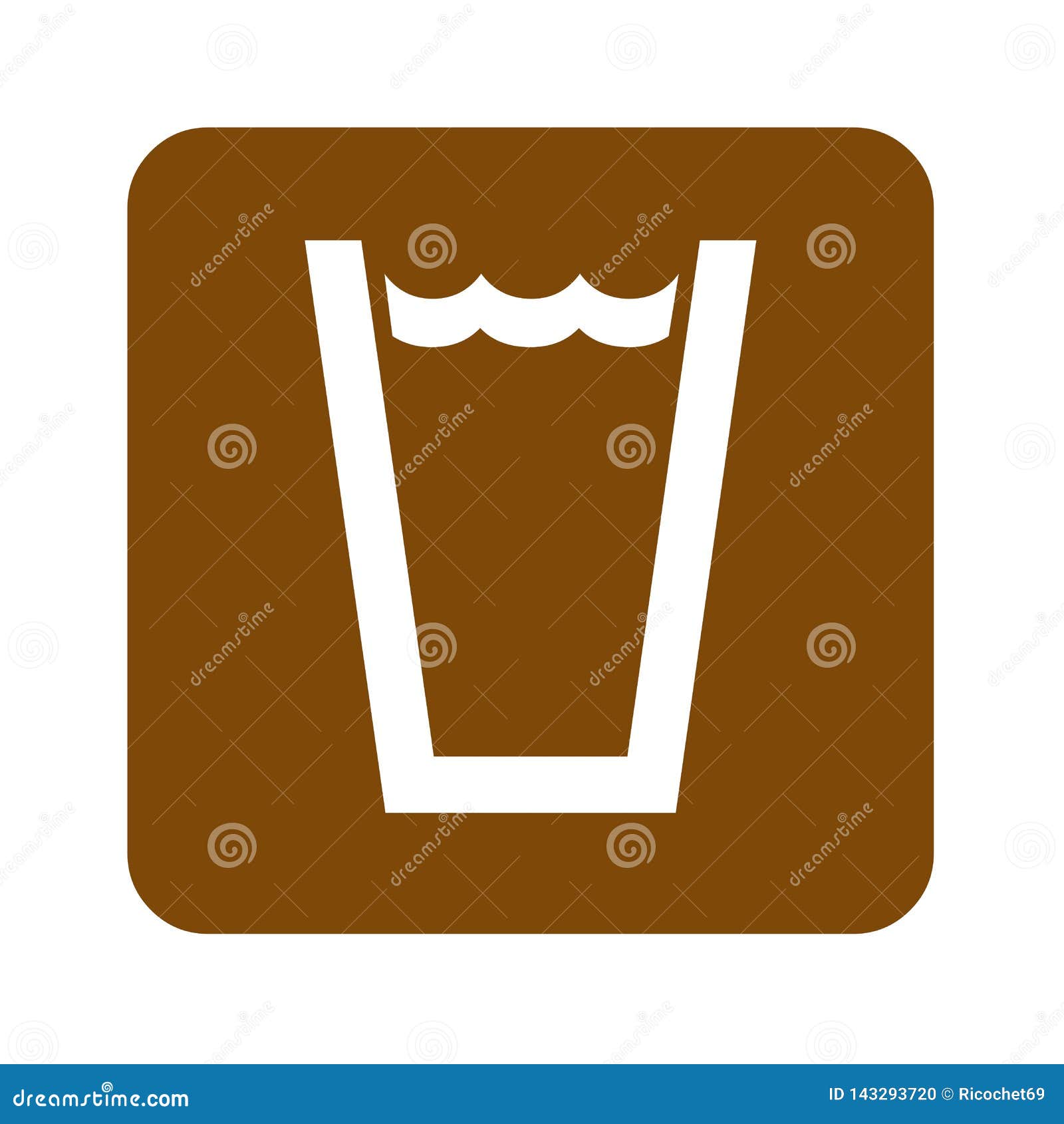 Brown Drinking Water Recreational Sign Stock Illustration ...