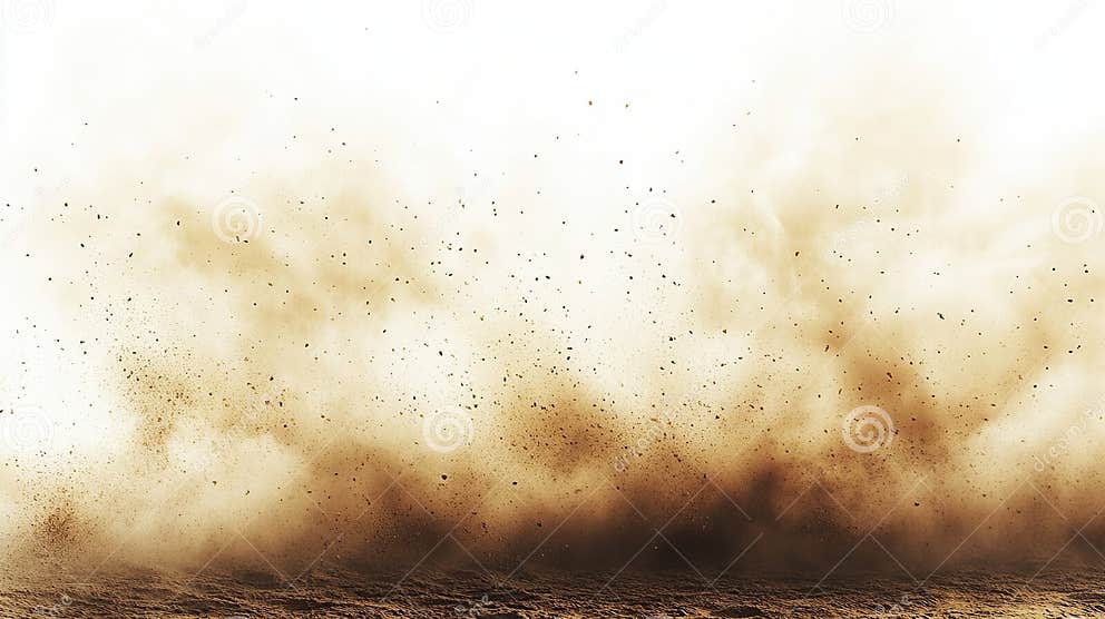 Brown Dust Cloud Explosion Isolated on White Background. (1 Stock ...
