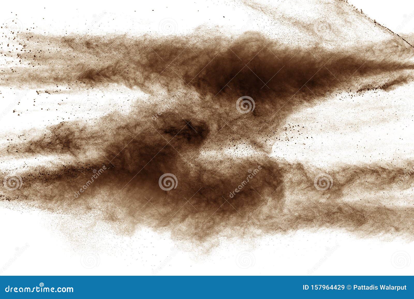 Brown Dust Cloud.Brown Particles Splattered on White Background Stock ...