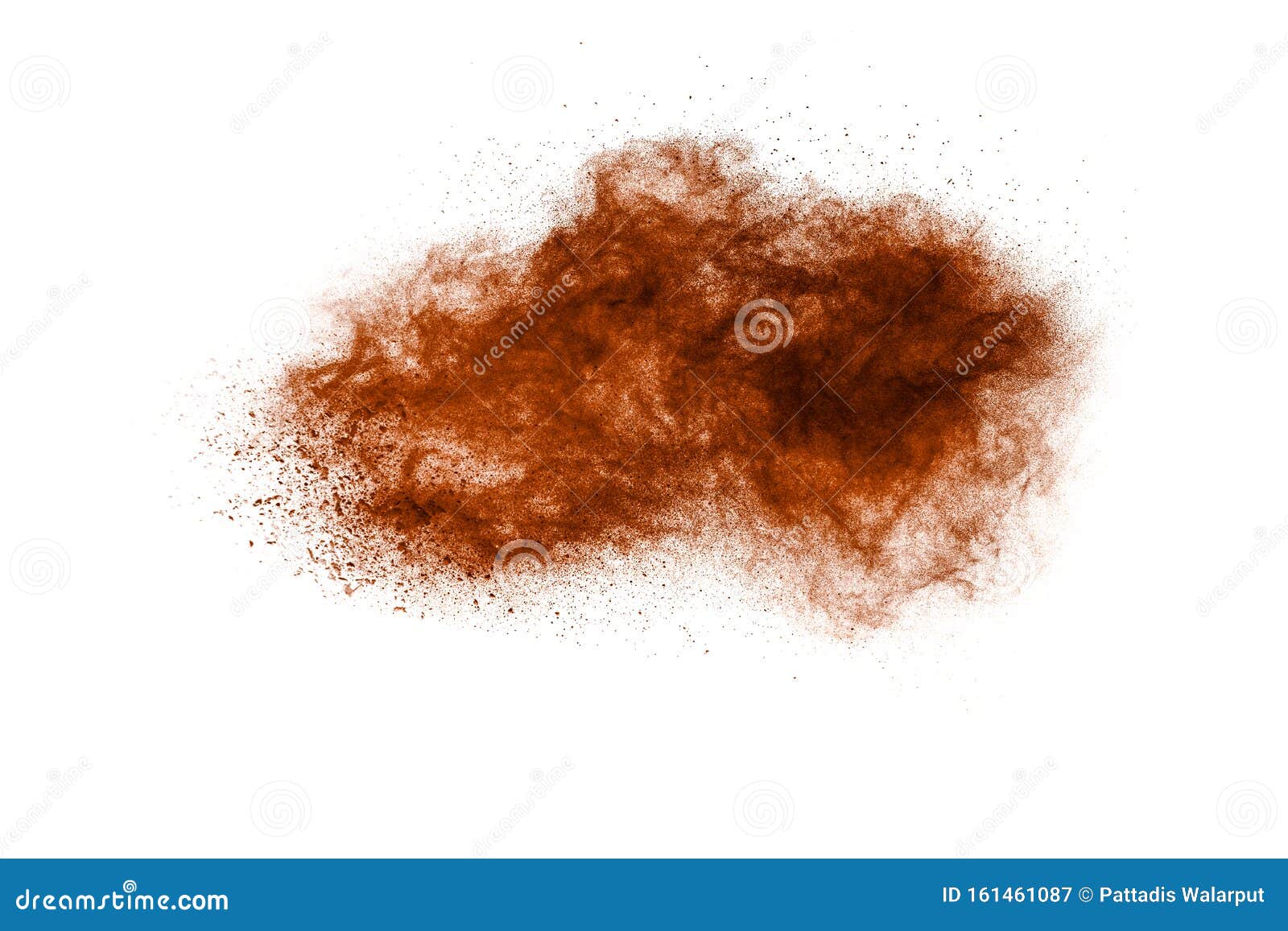Brown Dust Cloud.Brown Particles Splattered on White Background Stock ...