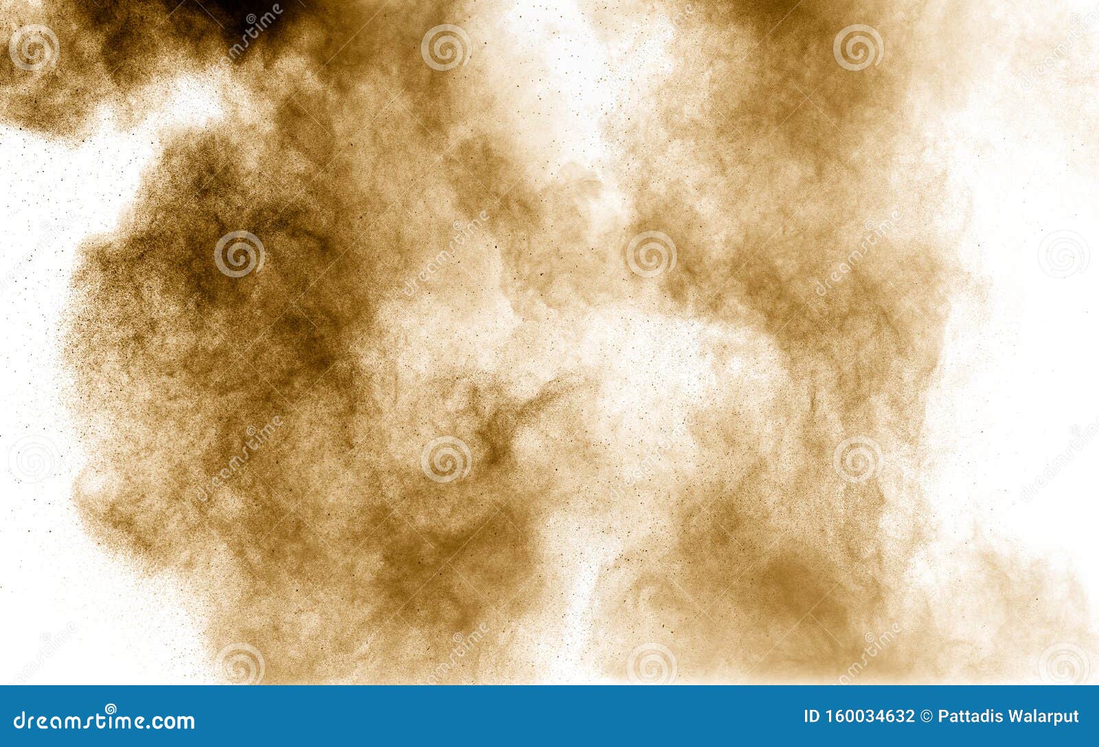 Brown Dust Explosion Cloud.Brown Particles Splatter on White Background ...